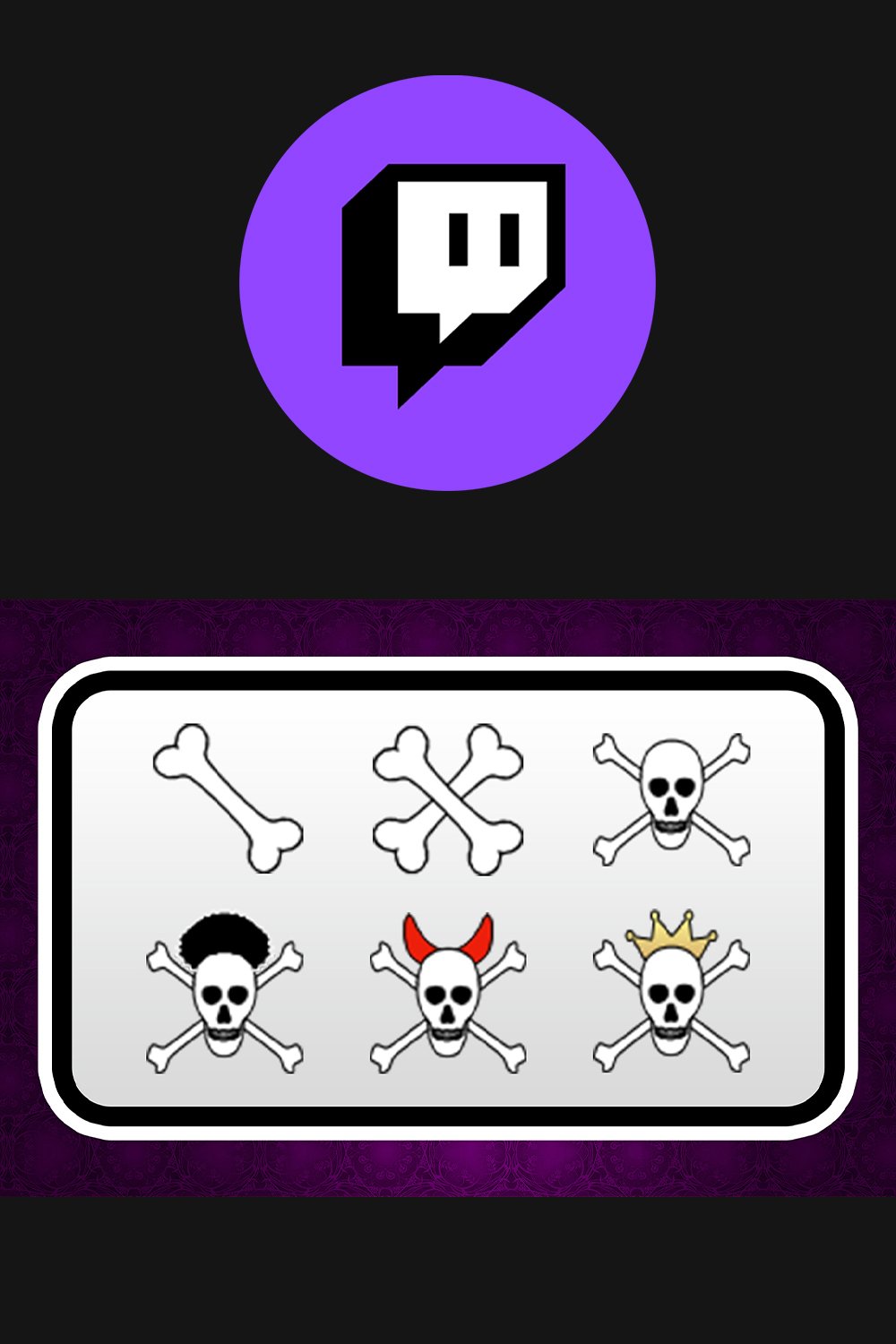 Twitch skull sub and bit badges for streamer