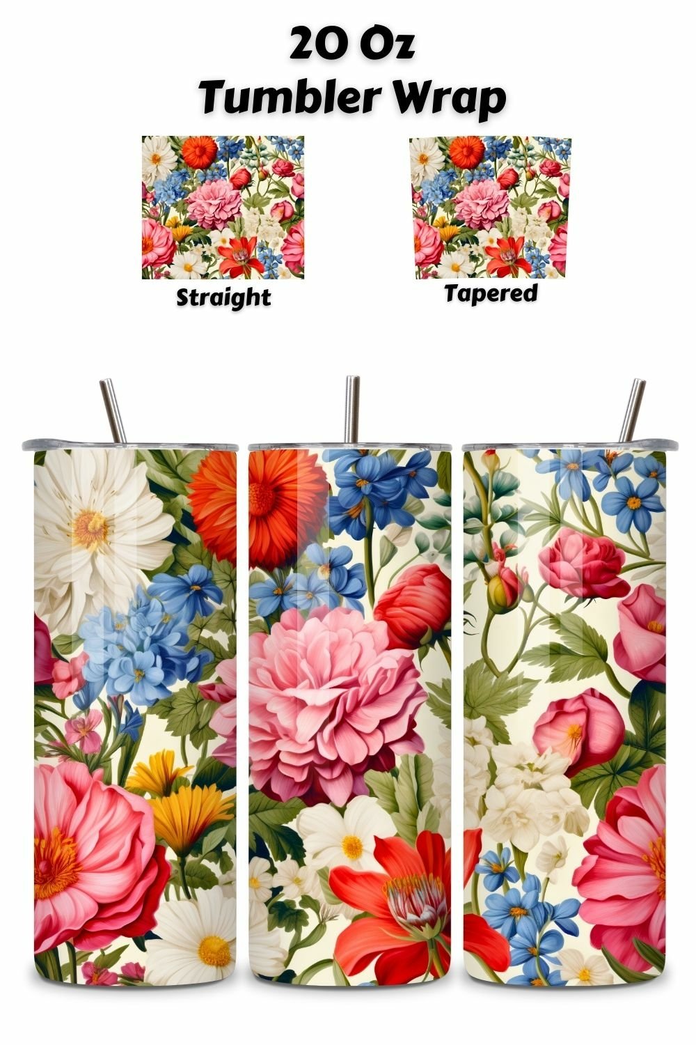 spring floral tumbler wrap | Seamless Tumbler Wrap
