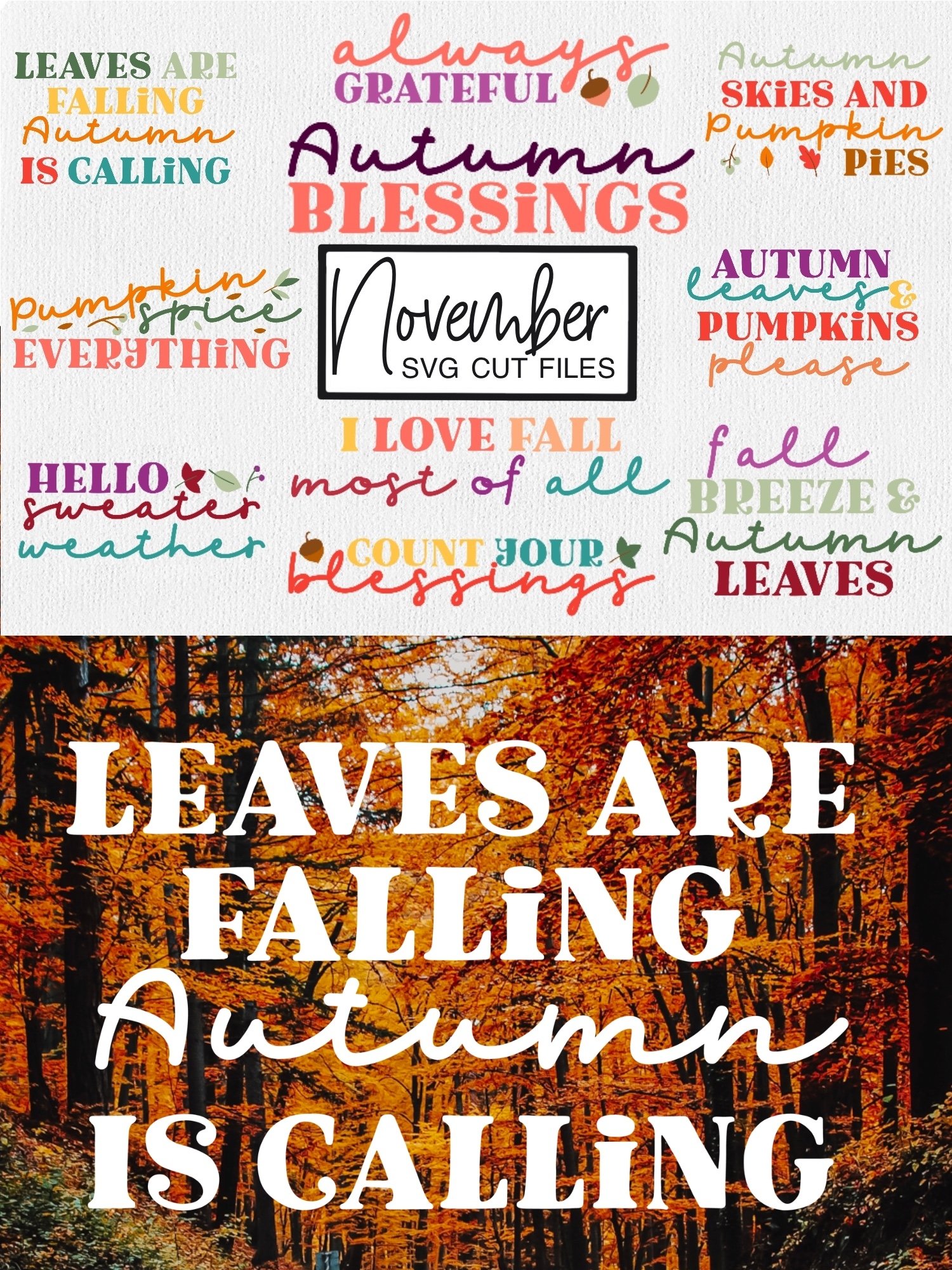 November SVG Cut Files for Cricut
