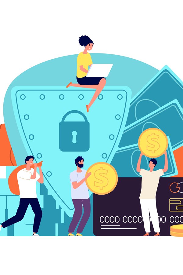 Money protection. Business insurance, reliable and privacy b
