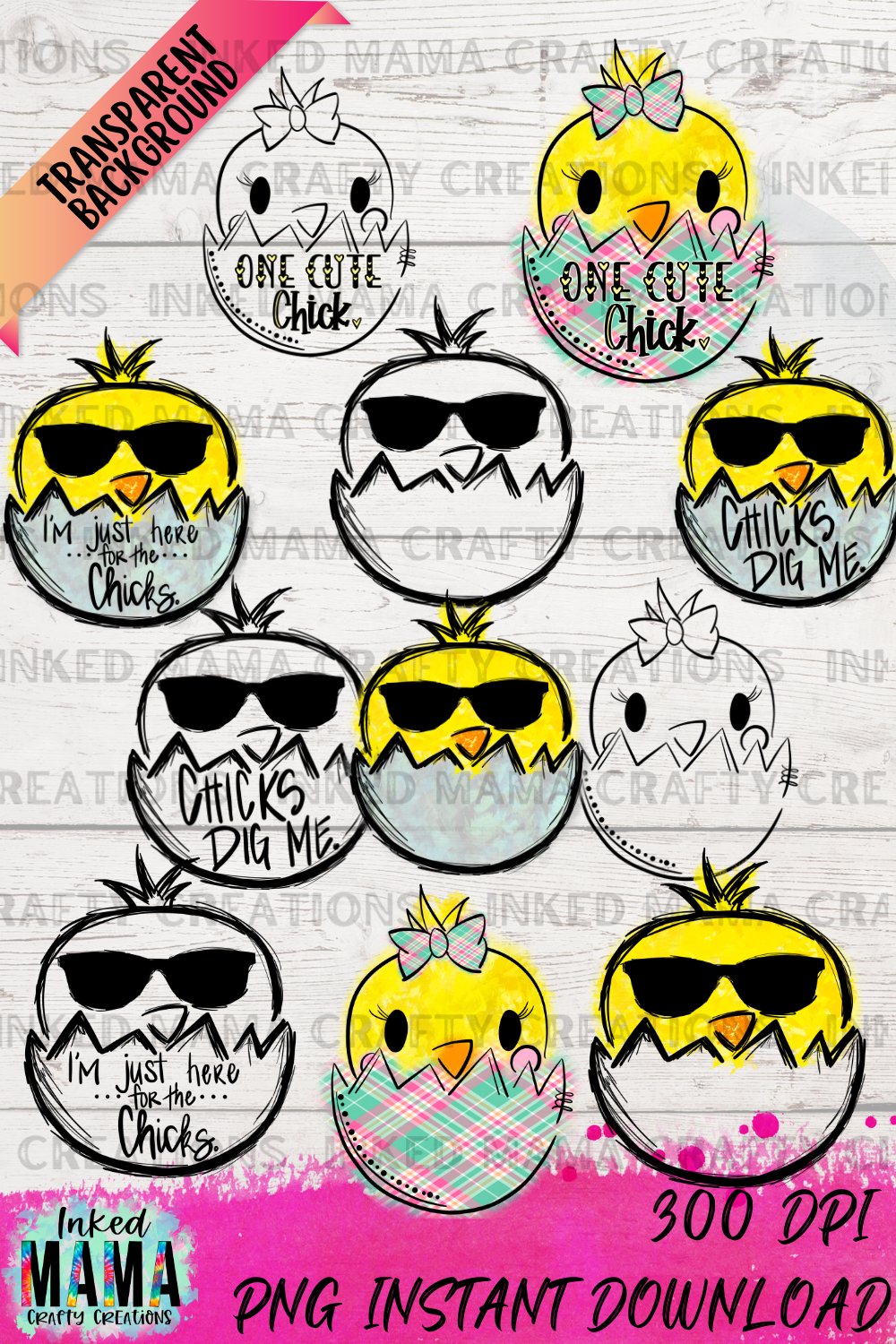 Cute Chick Easter bundle PNG sublimation bundle