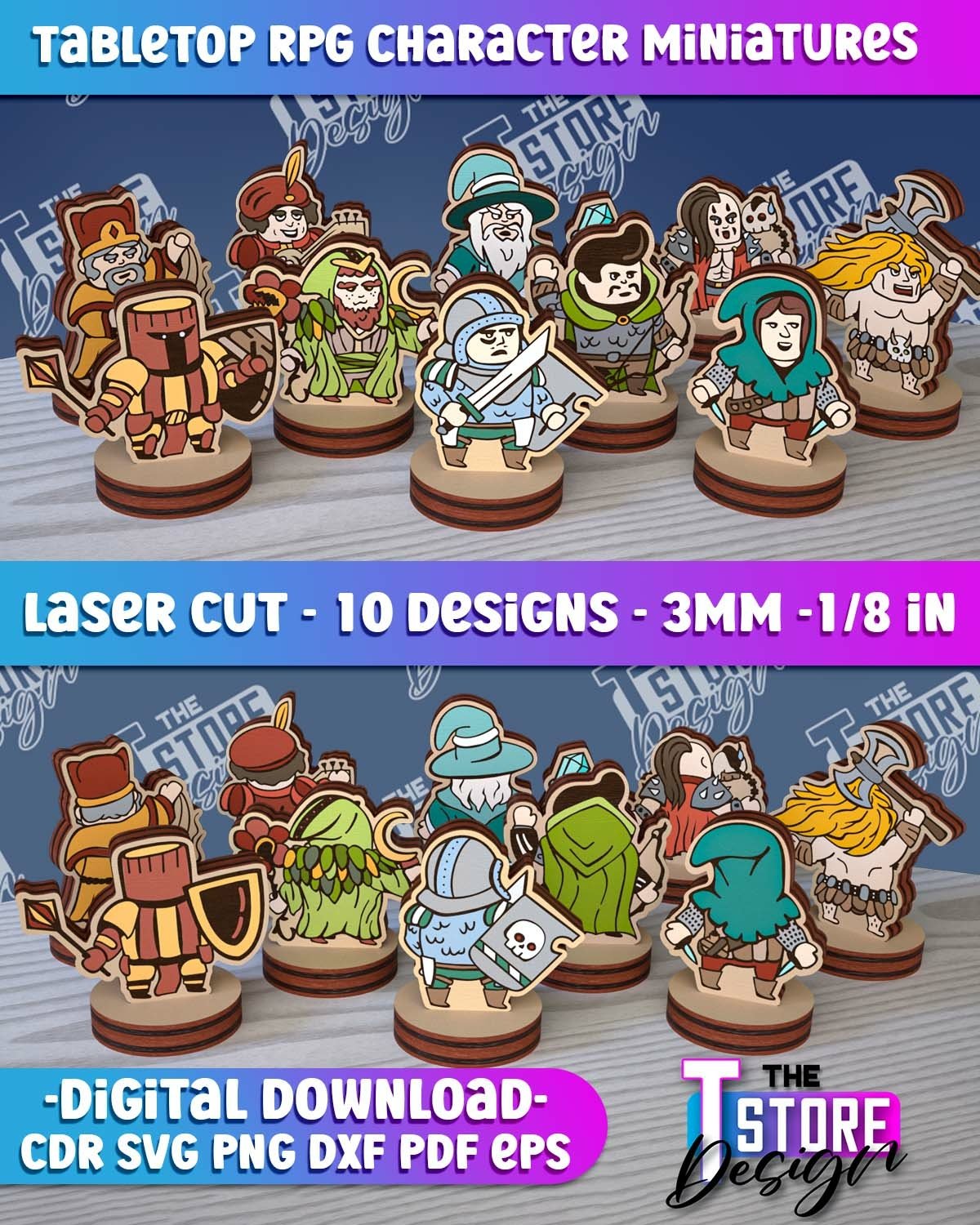 Tabletop RPG Character Miniatures Laser (3626658)