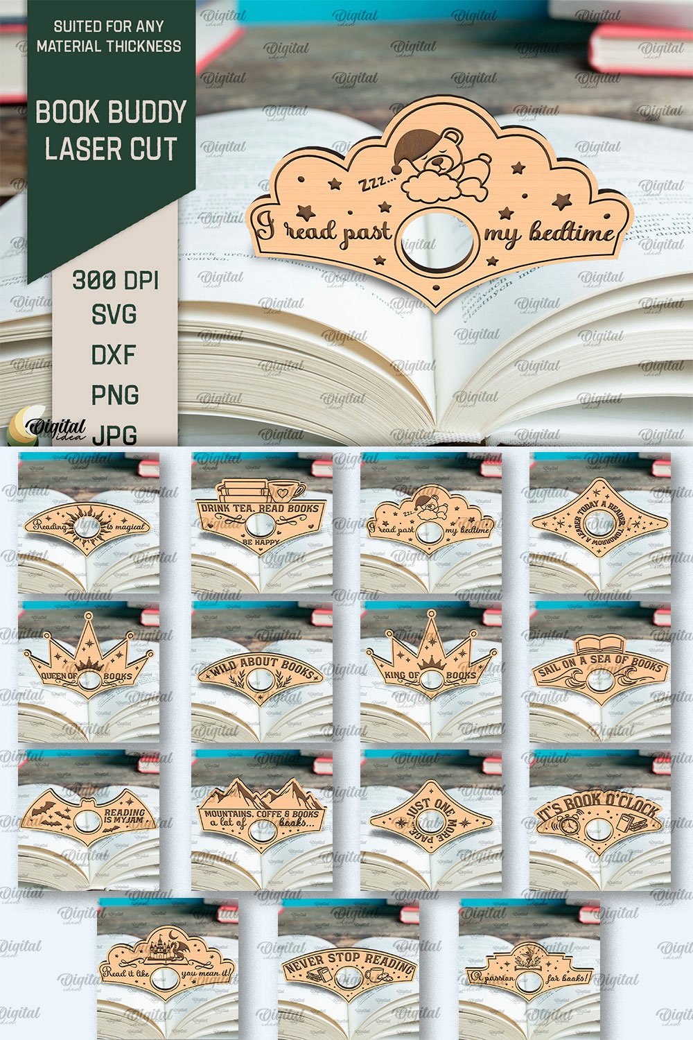 Book Buddies Laser Cut Bundle. Book Page Holders SVG