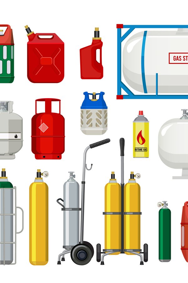 Propane tanks. Gas safety ballons dangerous oxygen or propan