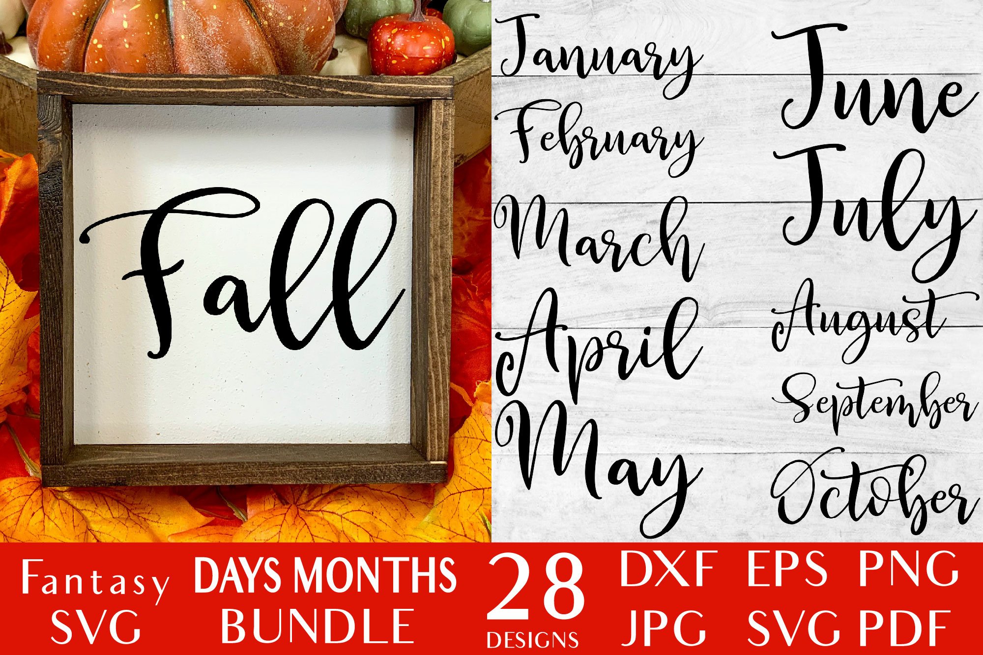 Days Of The Week Months Seasons BUNDLE | SVG Cut Files
