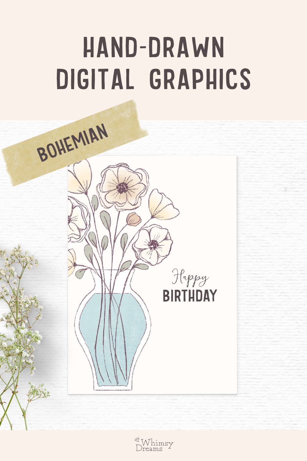 Hand-drawn flower clipart | Boho floral clipart in (656240)