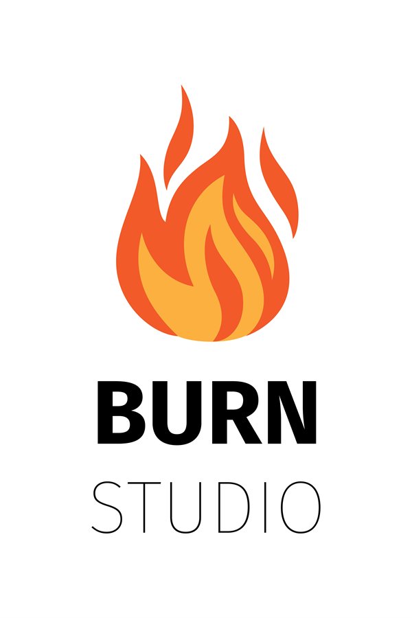 Burn studio fire flame logo