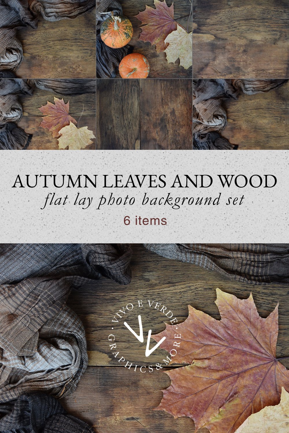 Autumn flat lay background bundle | 6 photos