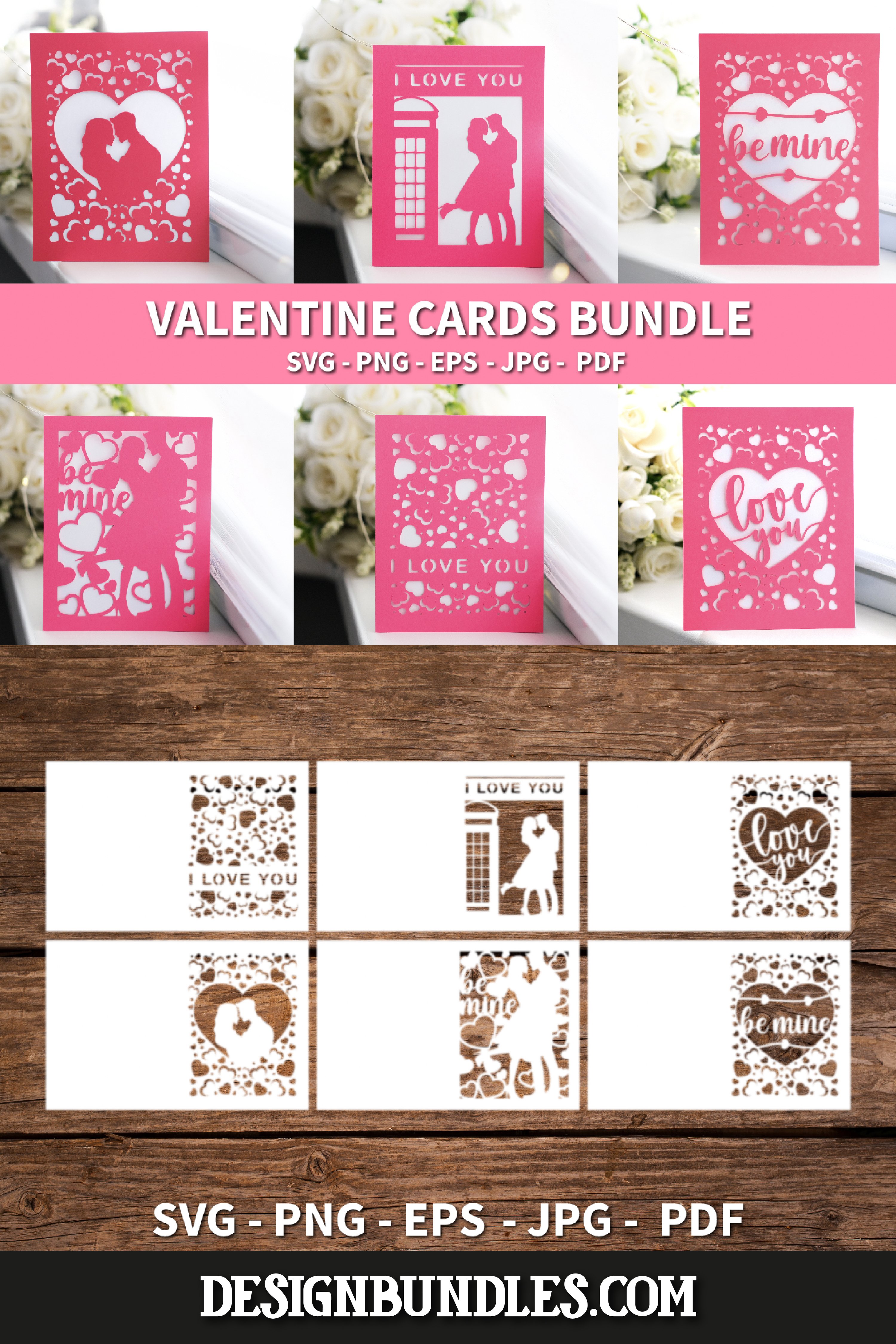 Valentine Card SVGs bundle, Happy Valentine's SVG