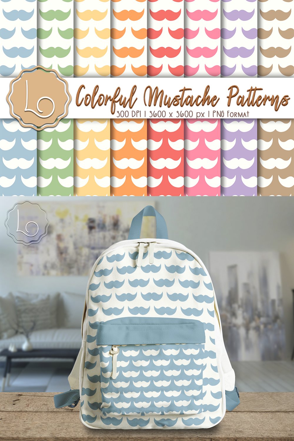 16 Colorful Mustache Patterns