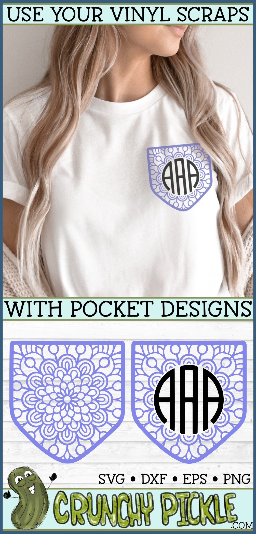 Monogram Shirt Pocket Mandala SVG File