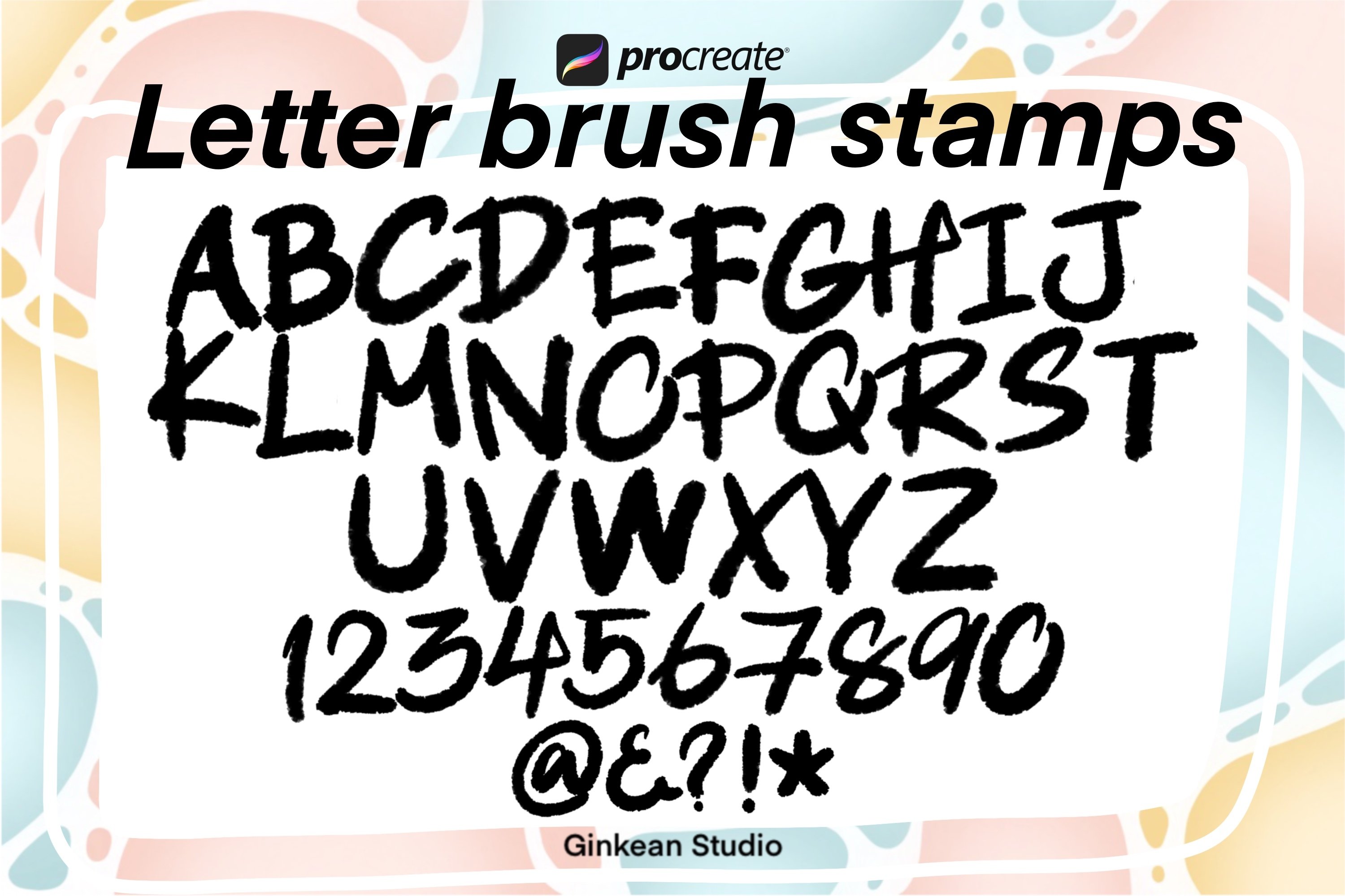 Procreate brushes, letter brush stamps procreate (1372880)
