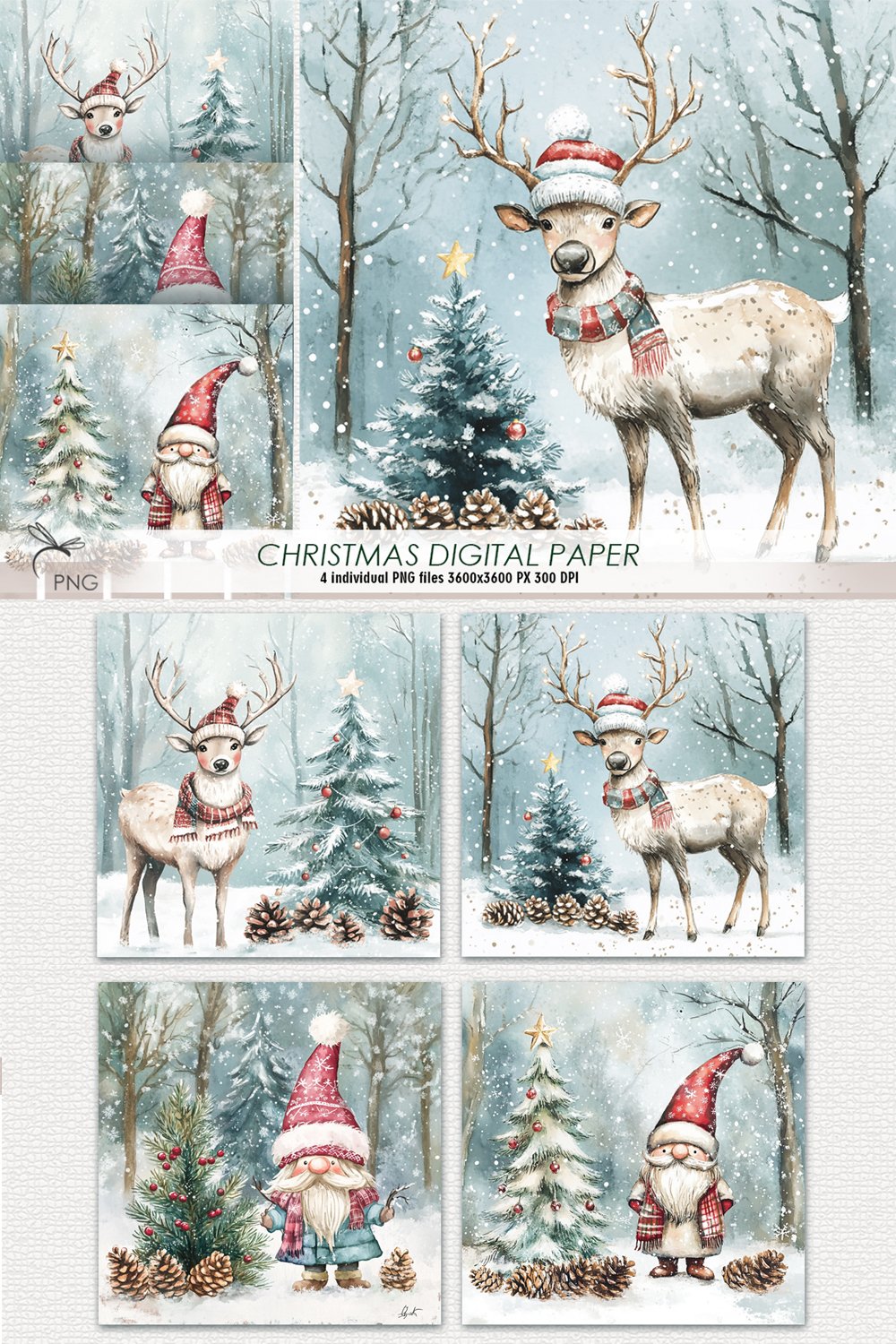 Christmas digital paper, background clipart (5035398)