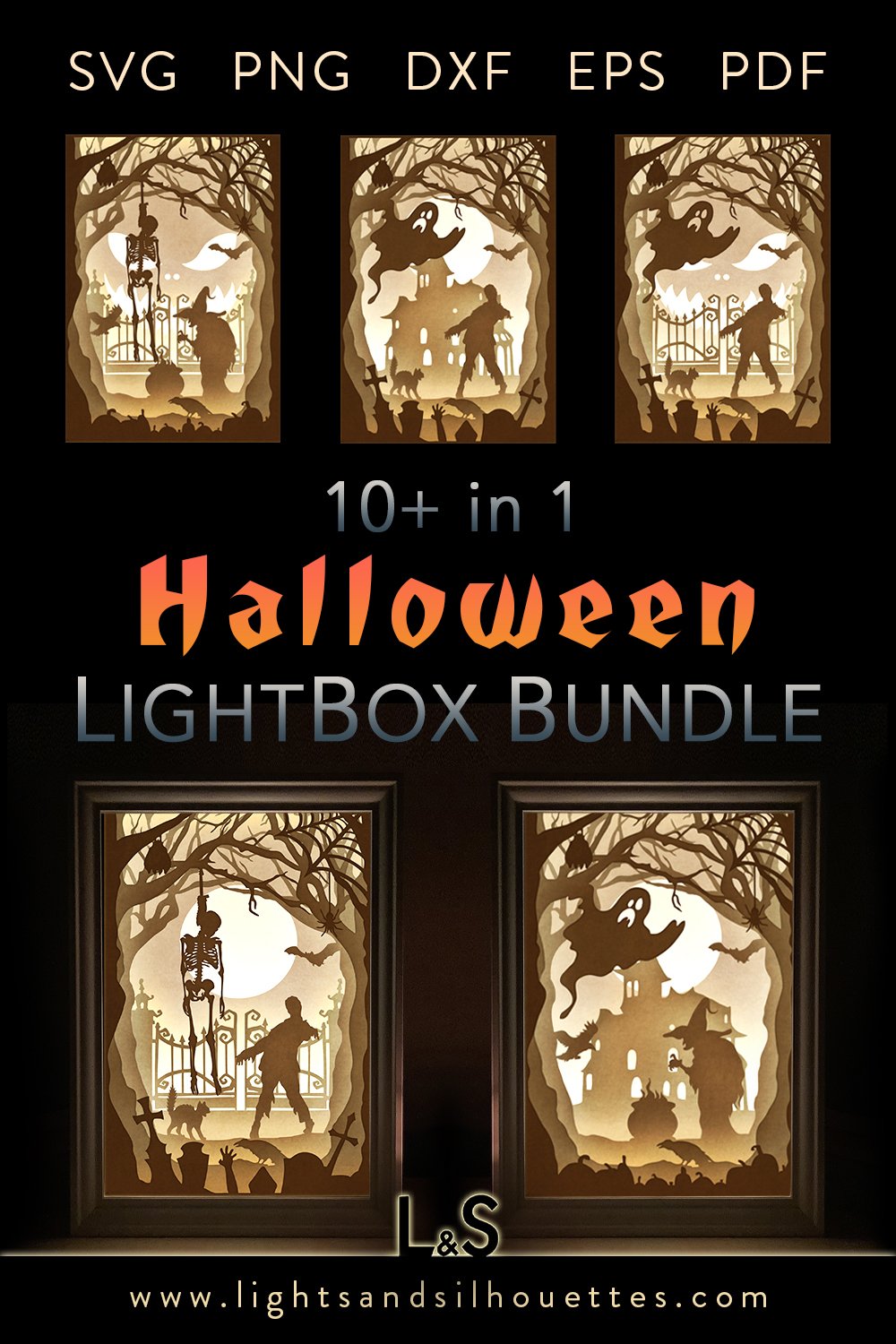 Halloween Shadow Box Bundle | Lightbox Template