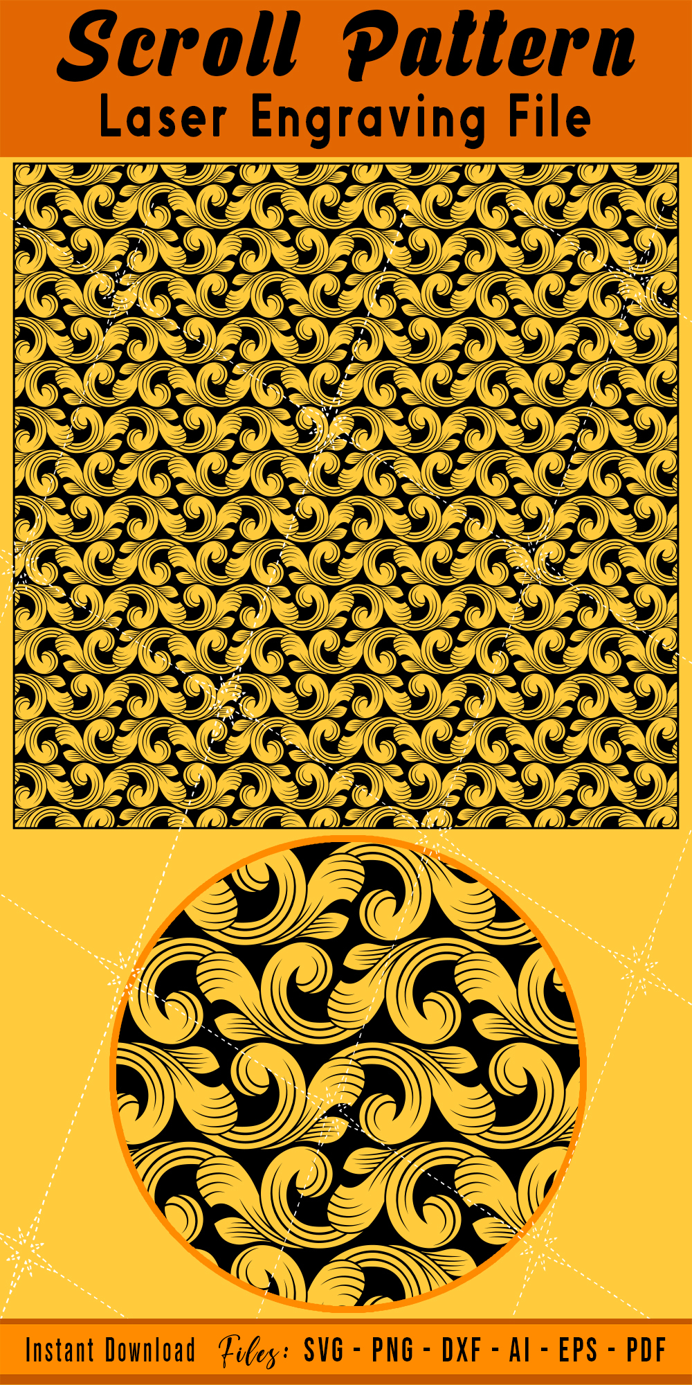 Custom Scrollwork Pattern Gun Firearms Laser Engraving Files
