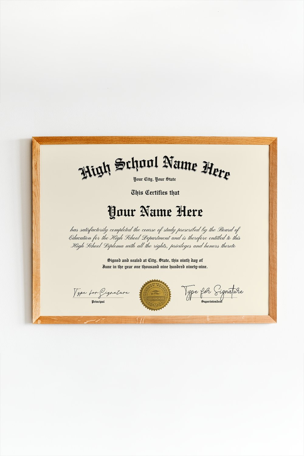 Best High School Diploma Template, General Equivalency Diplo