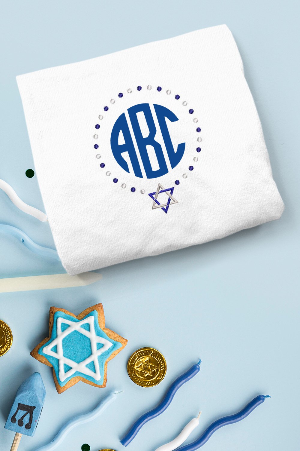 Star of David Round Monogram Frame Embroidery File