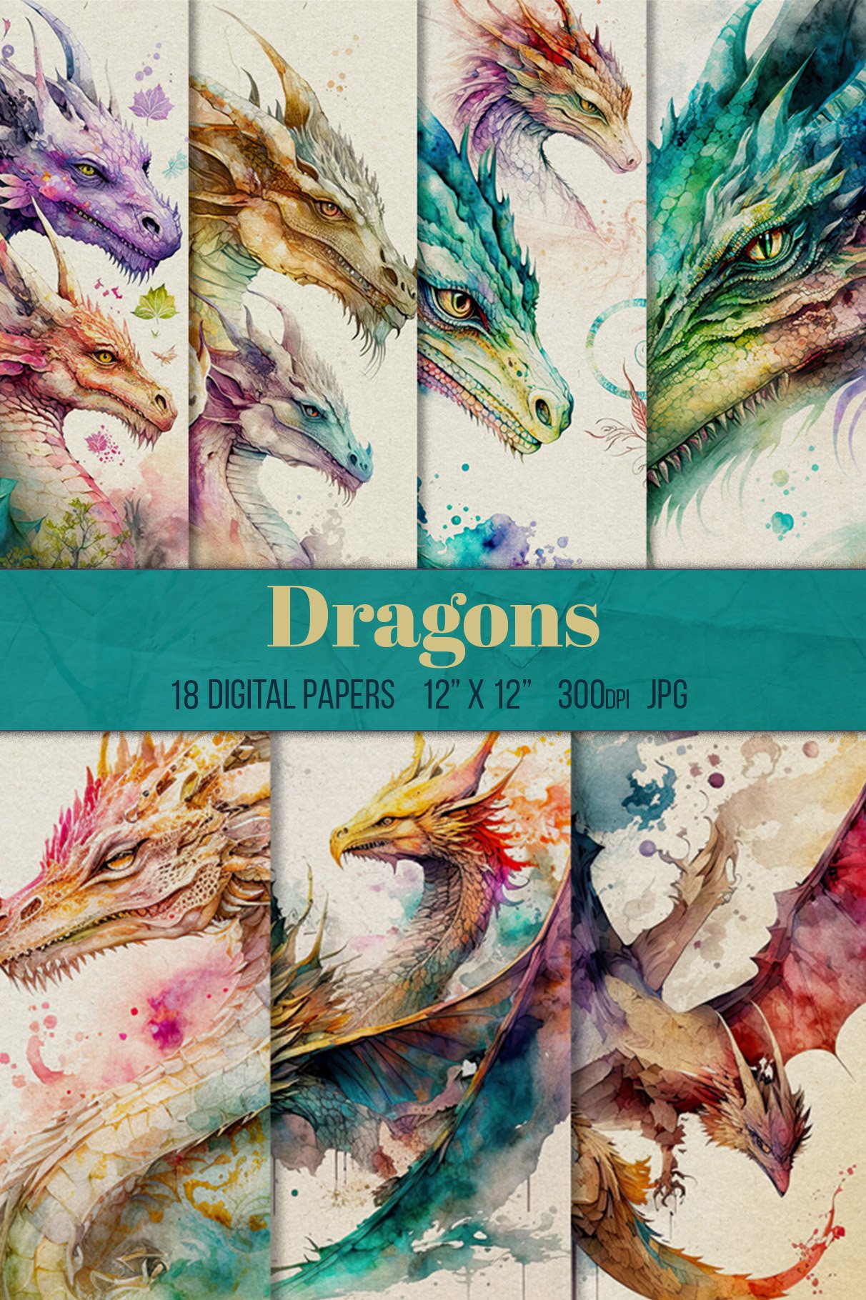 Dragons - 18 Digital Papers