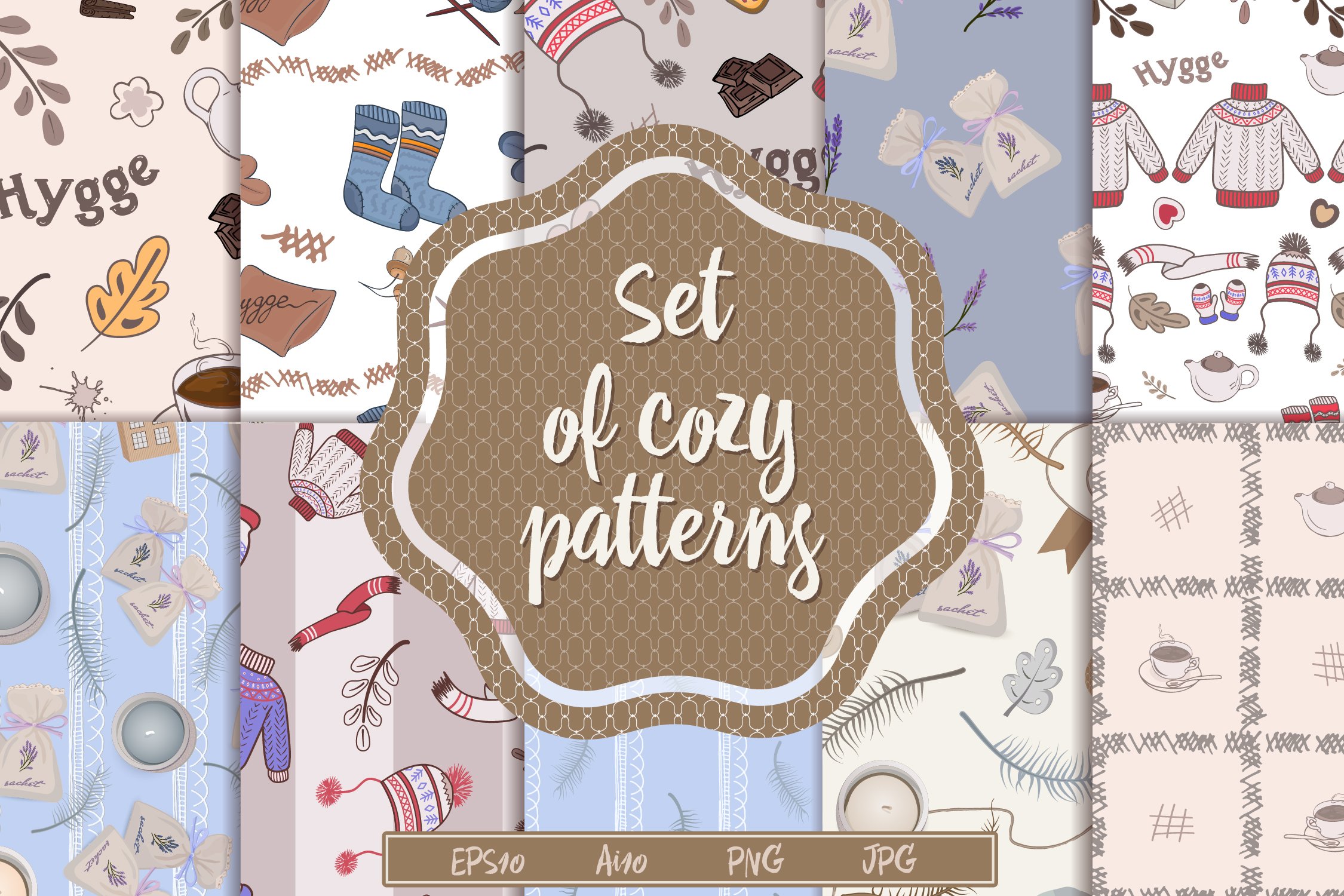 Set of cozy patterns