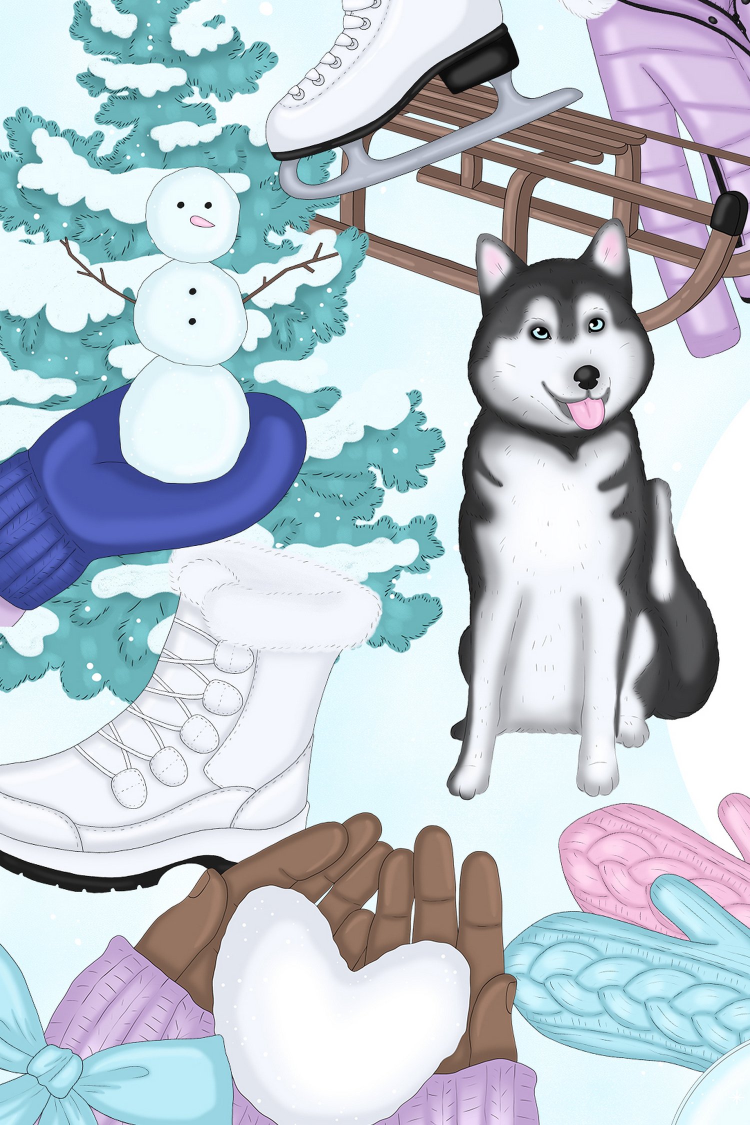 Snowy Clipart PNG | Winter Sports Clipart