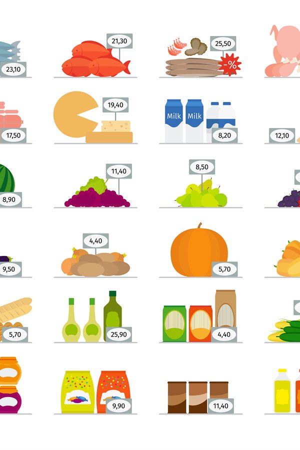 Food market flat icons