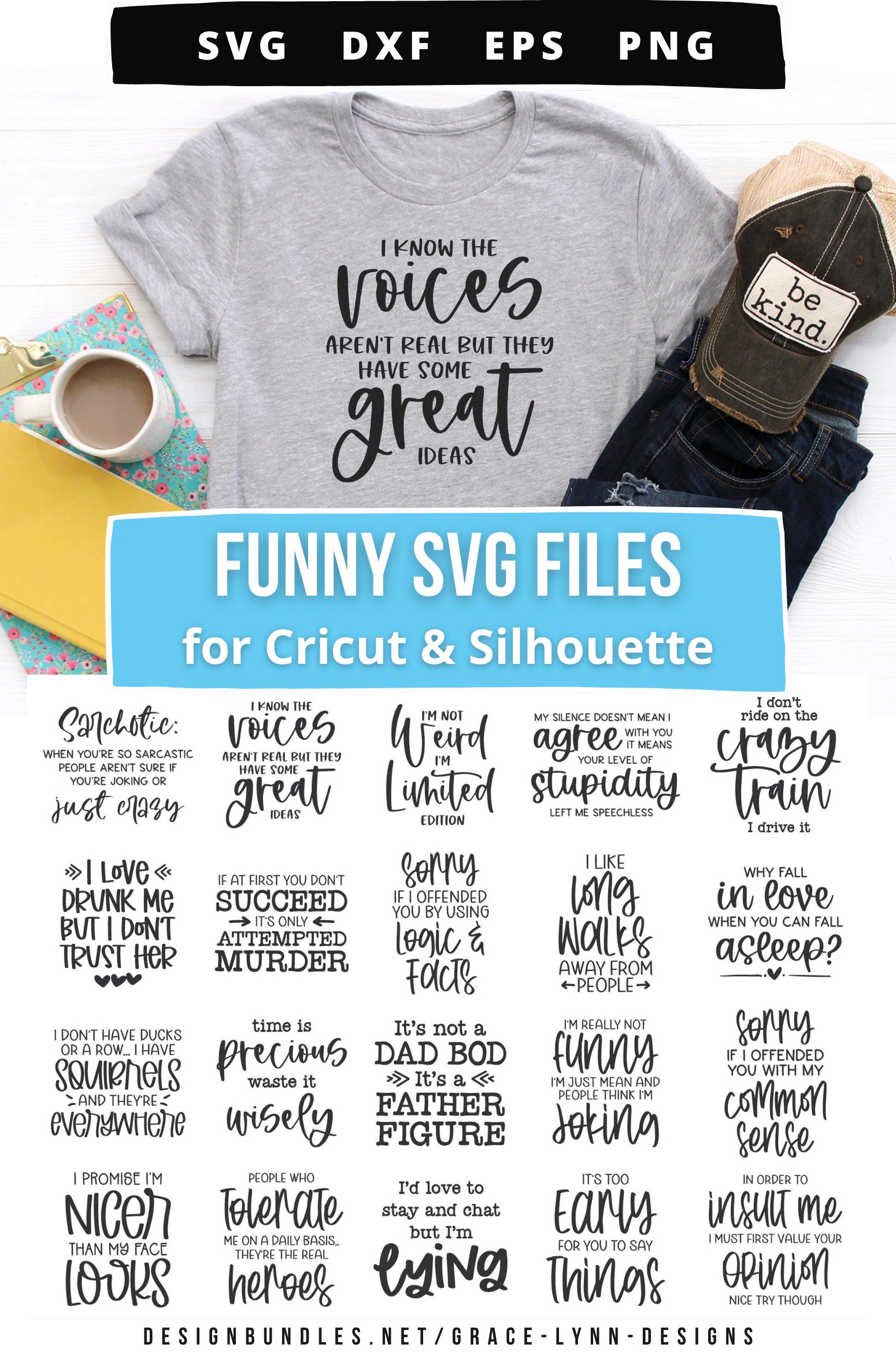 Funny SVG Bundle - 20 Funny SVG Quotes | Sarcastic Bundle