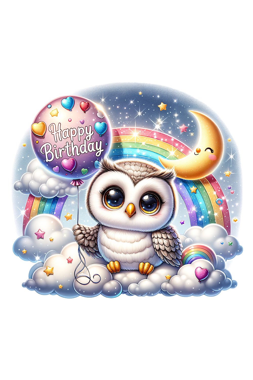 Owl Birthday Clipart, Happy Birthday Clipart Sublimation