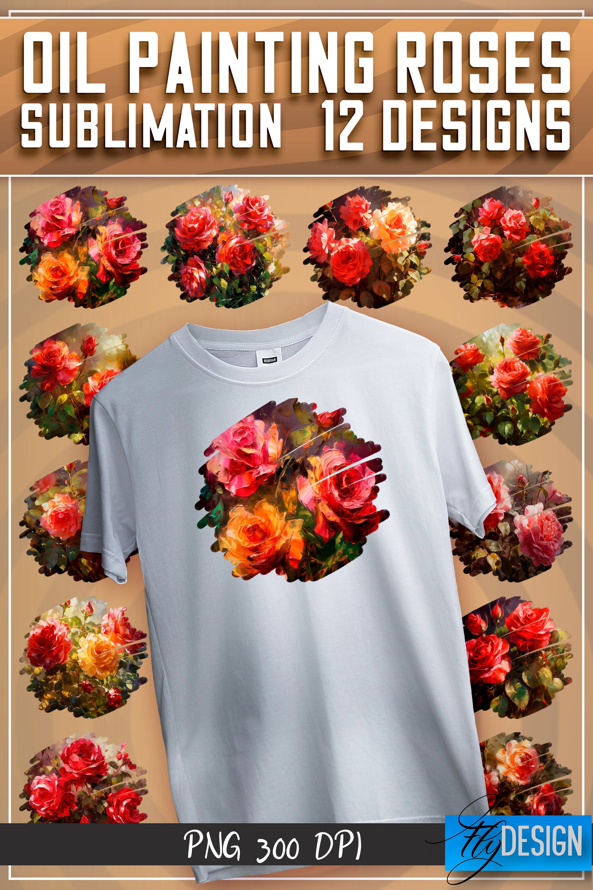 Oil Painting Roses Sublimation|Oil Painting (3276740)