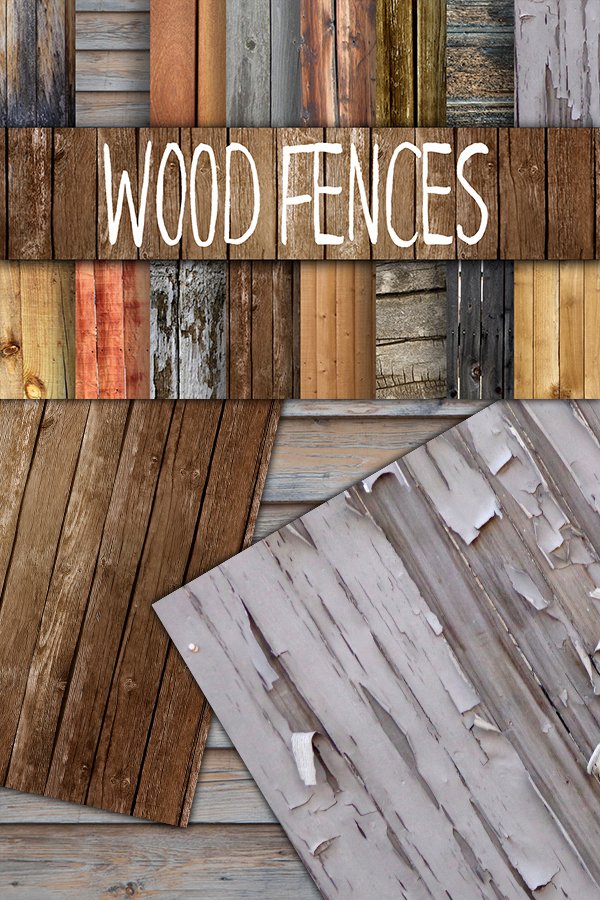 Wood Fence Textures Digital Paper