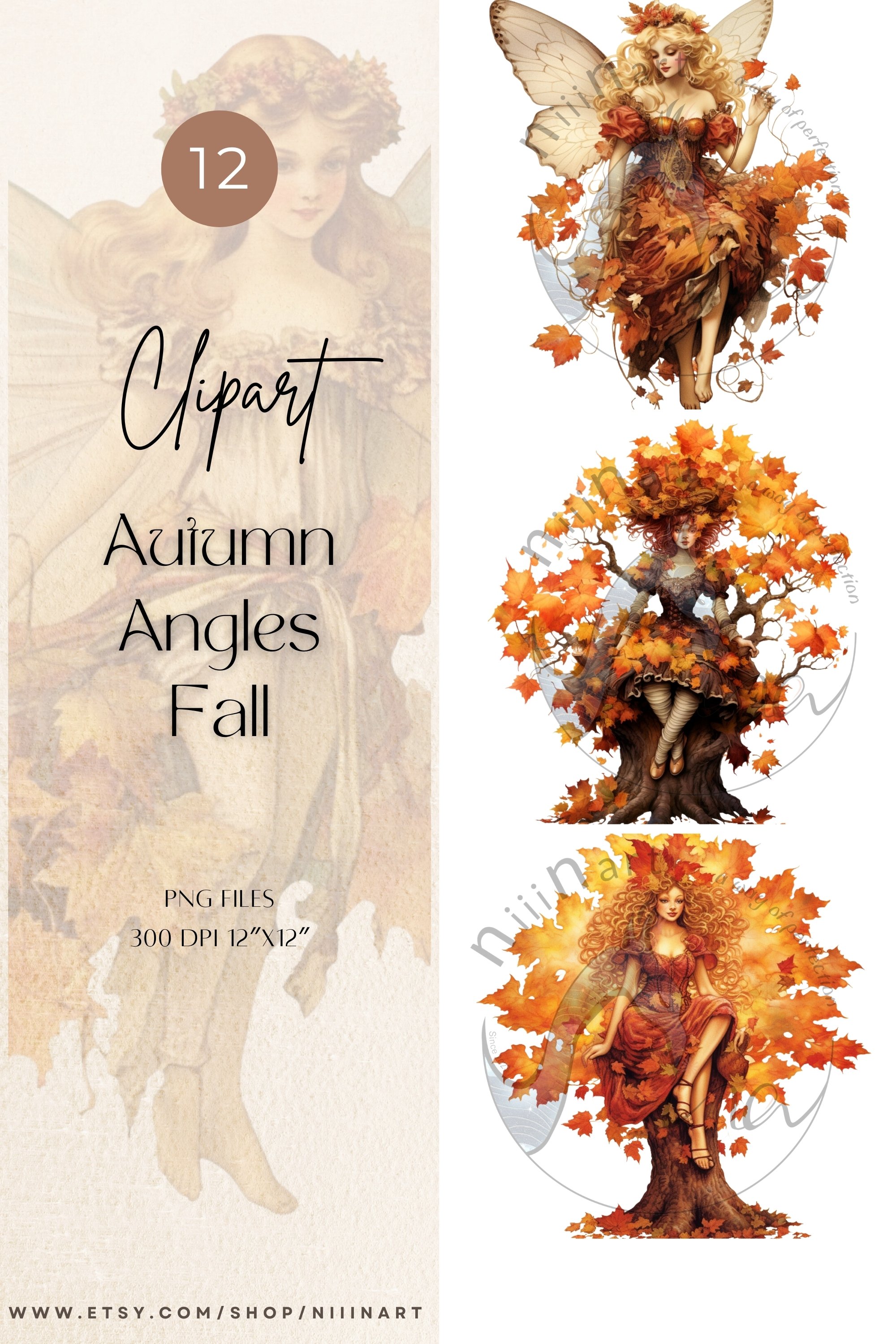 Autumn Angles Clipart, Autumn Girl PNG