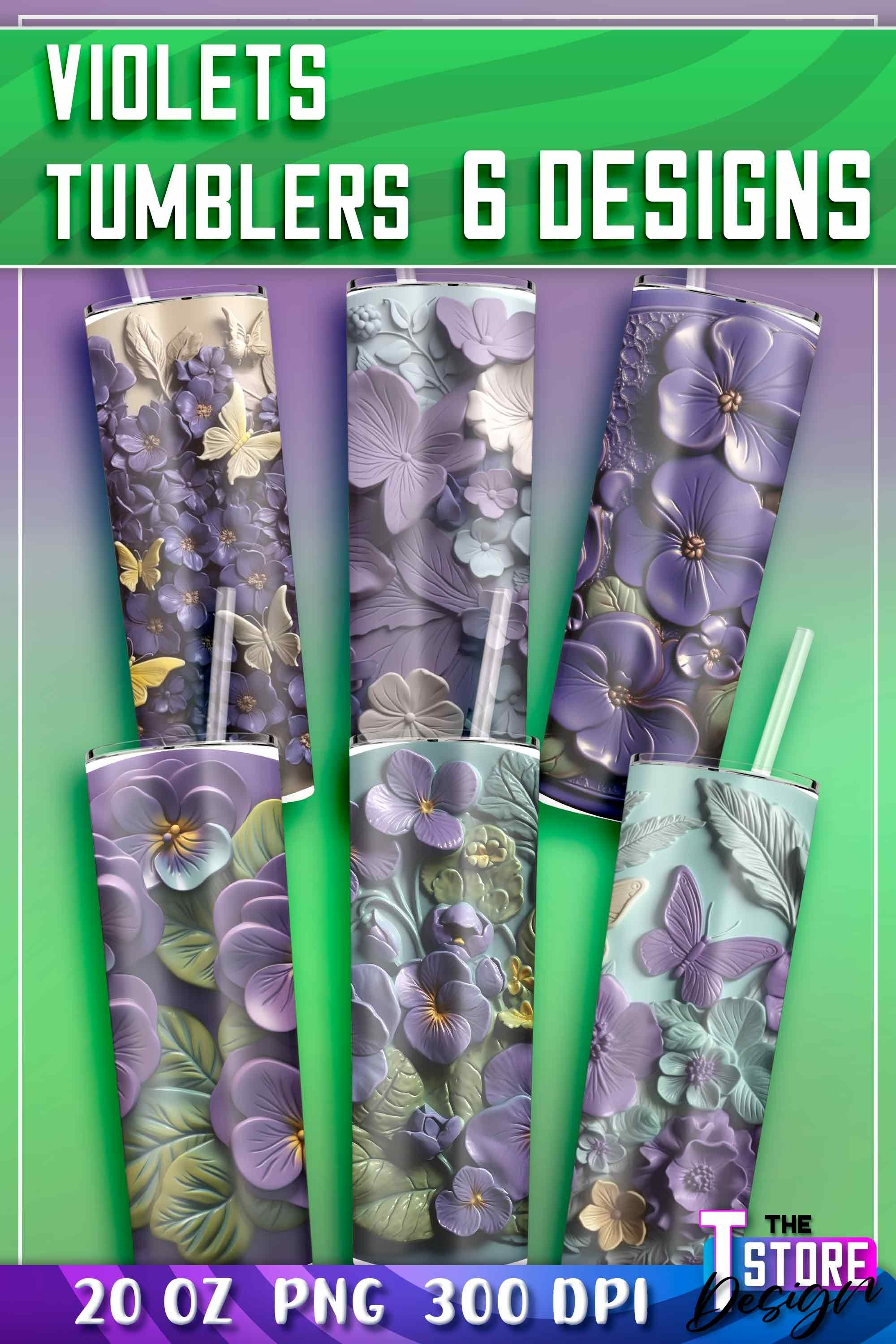 Violets Tumblers Wrap 20 oz. | Violets PNG | PNG (2921596)