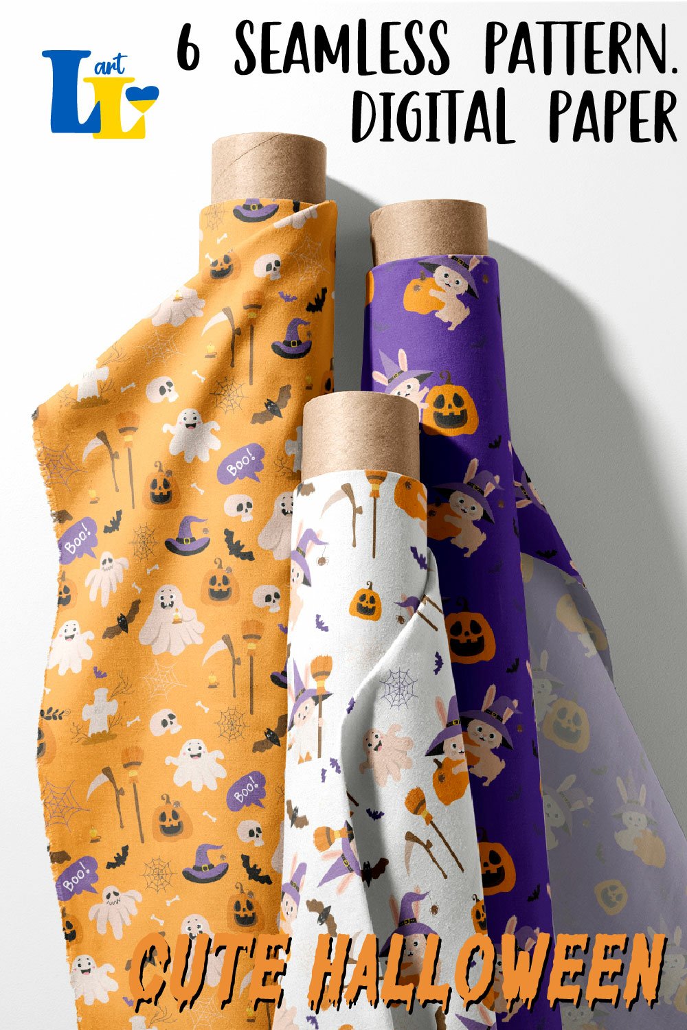 Halloween seamless pattern. Digital Paper Cute Halloween