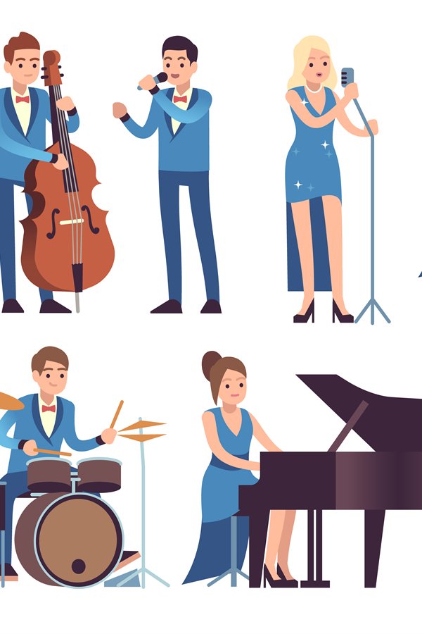 Classic musicians. Singers performing, symphony concert with