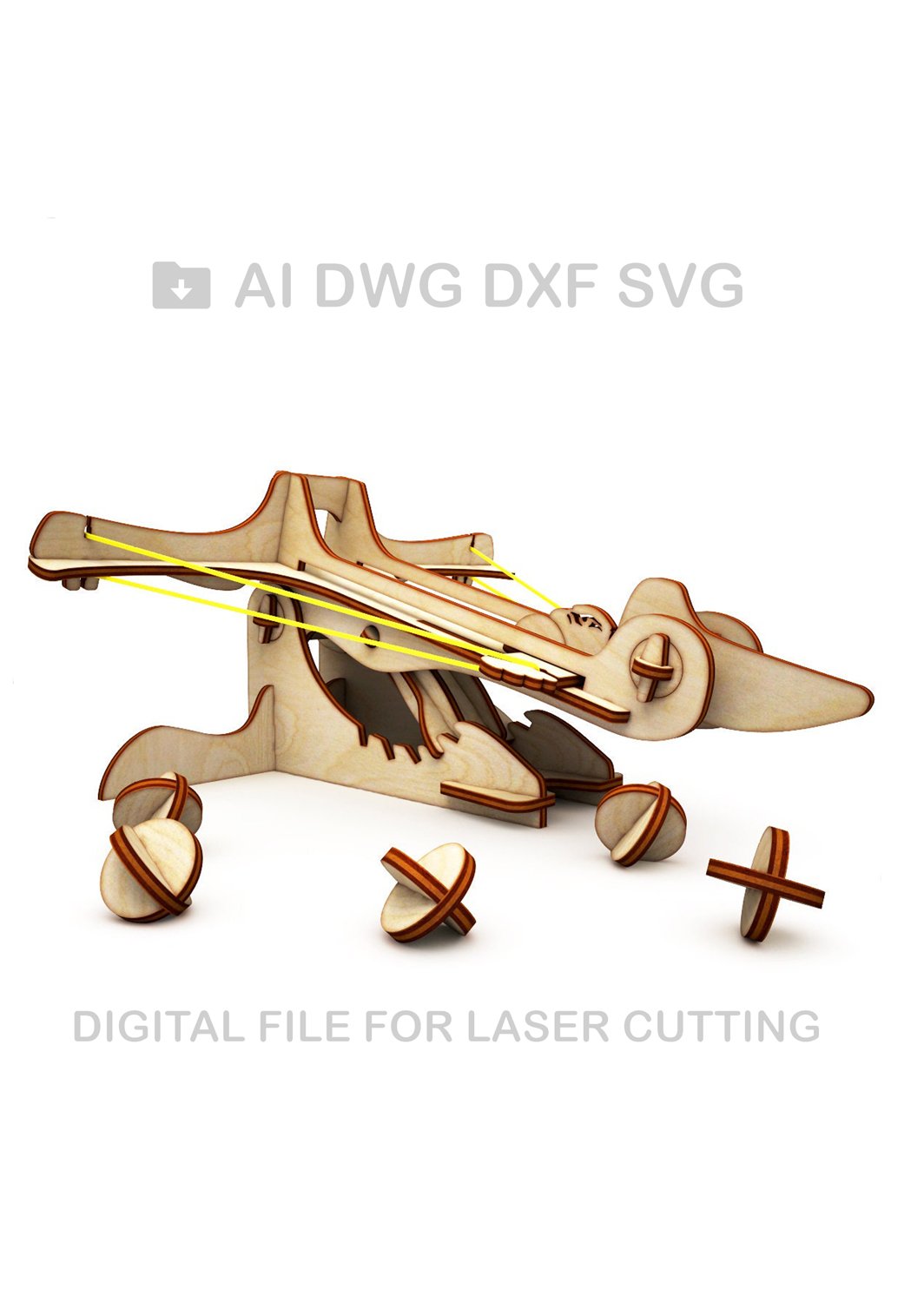 Toy ballista vector for CNC, toy car svg, vector file