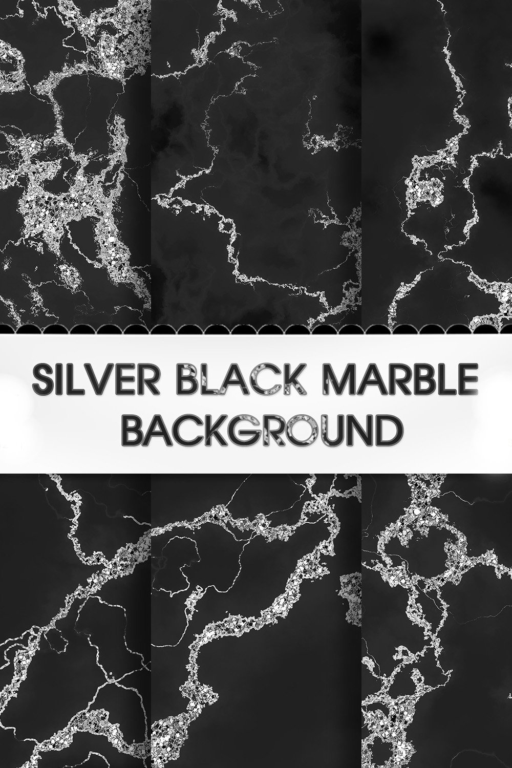 Glam Silver Black Marble Digital Seamless Paper, marble
