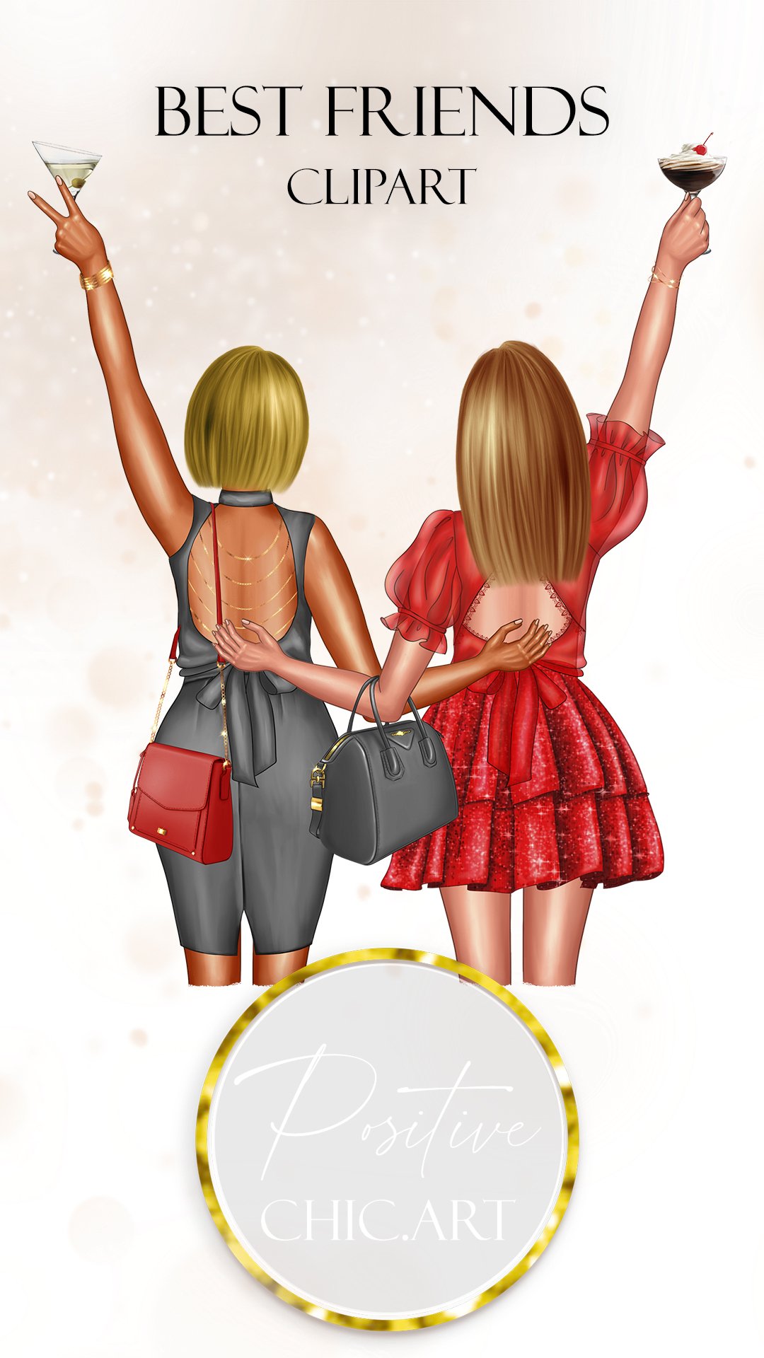 Besties Clip Art - Bestie Clipart - Best Friends Clipart
