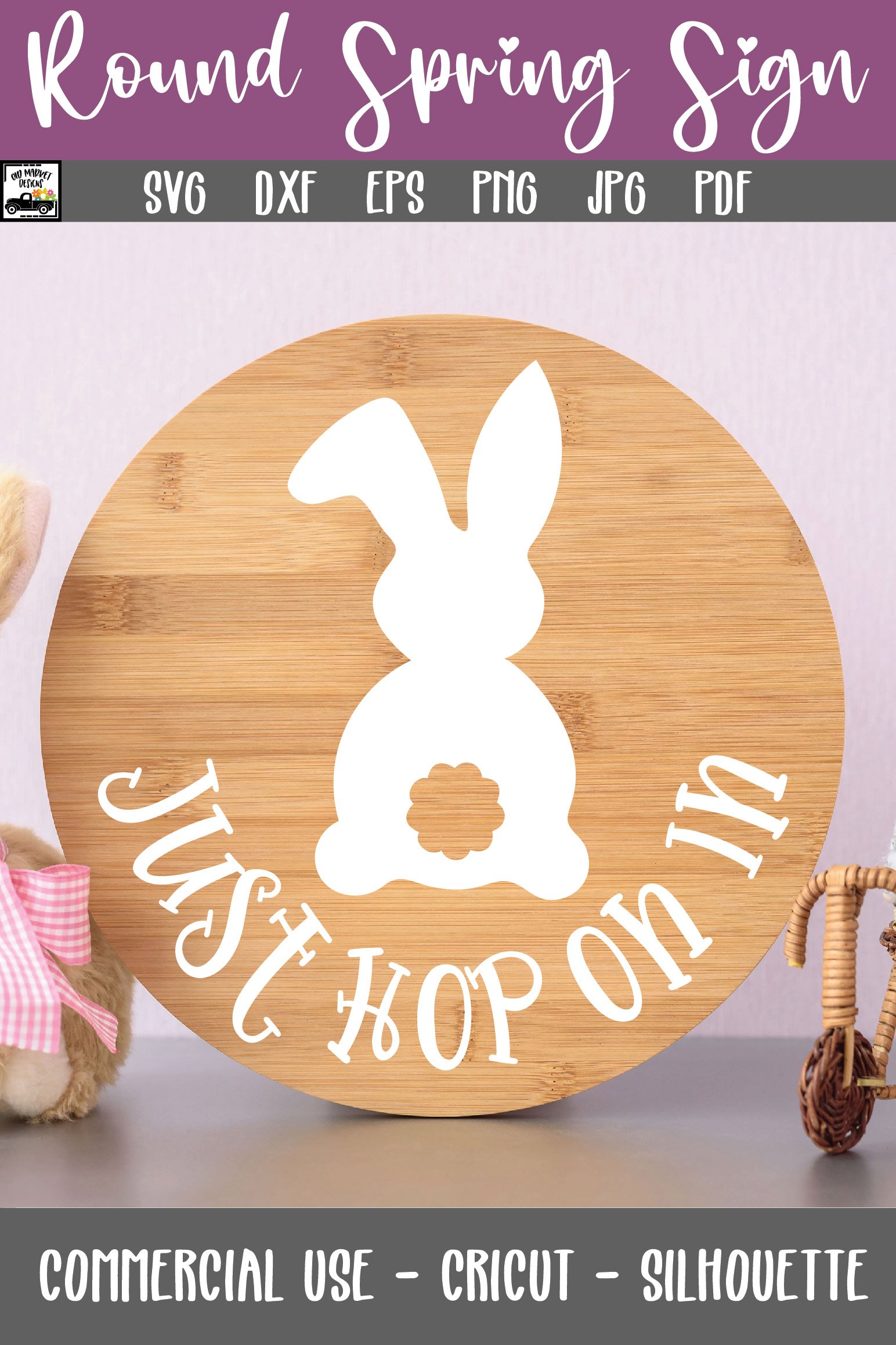 Just Hop On In SVG File | Round Door Sign SVG File