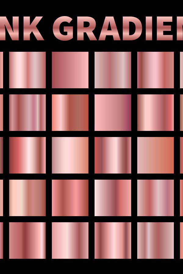 Pink metallic gradients. Golden rose gradient foil, shiny ro