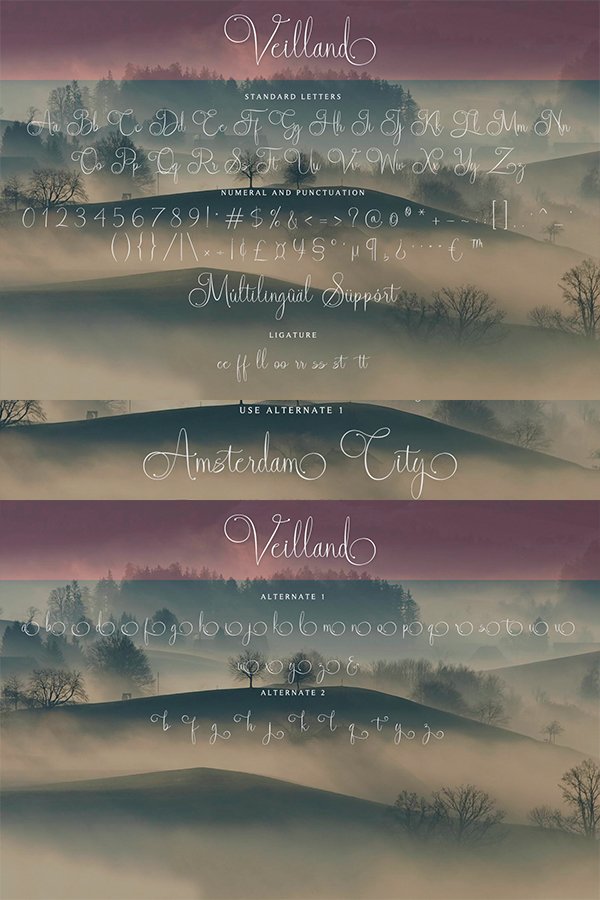 Veilland - Fancy Script Font