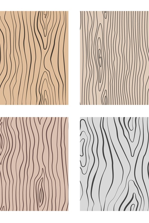 Wooden seamless patterns set. Wood grain repetitive vector t