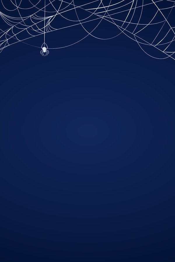 Spider web banner. Halloween spooky decorated background wit