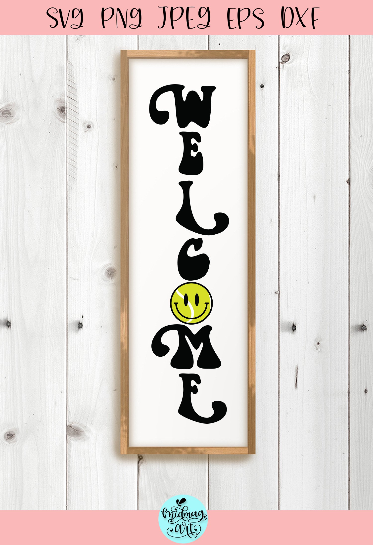 Welcome tennis porch sign svg, sports groovy svg