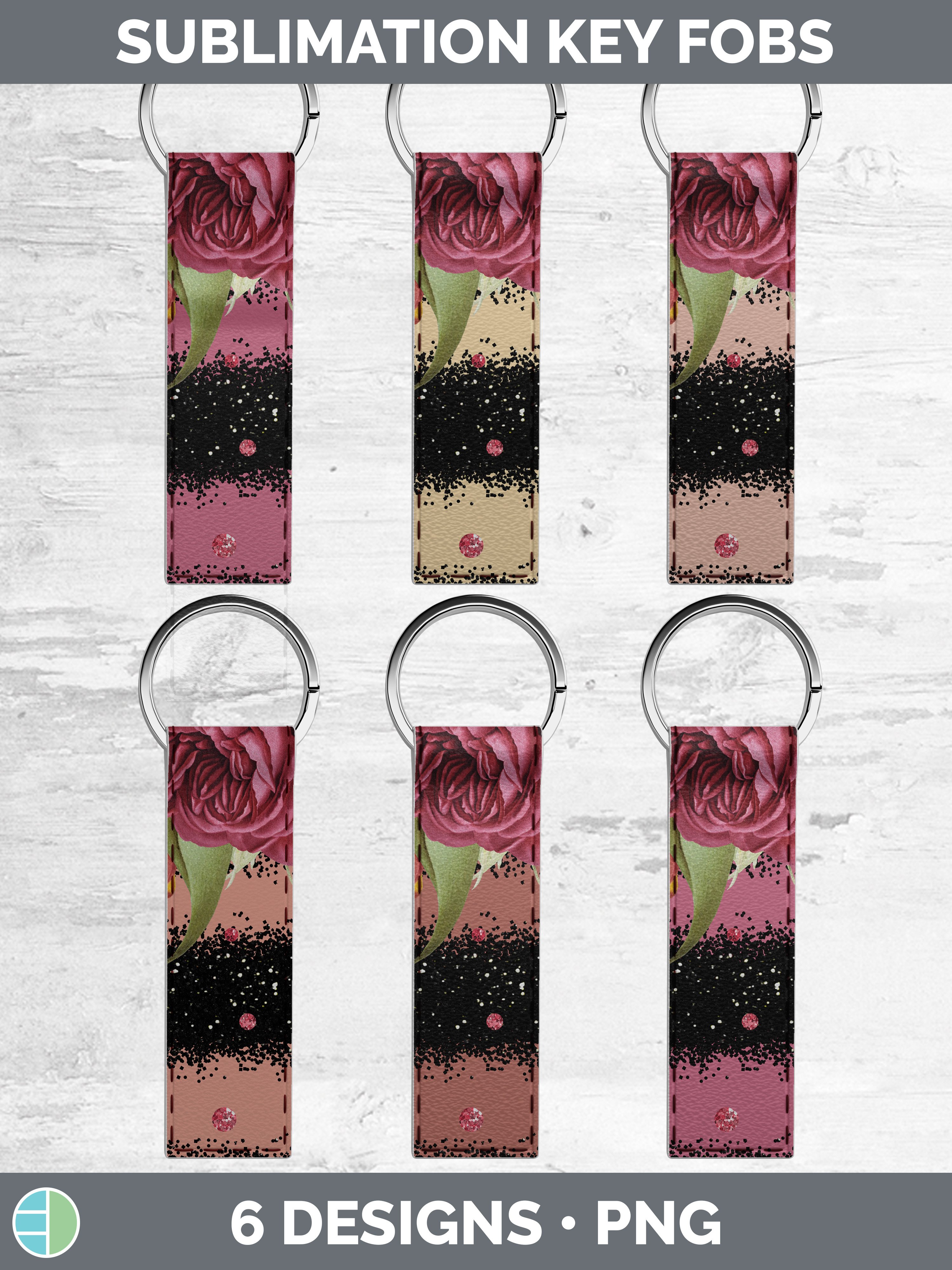 Ruby Florals Key Fob | Wristlet Sublimation