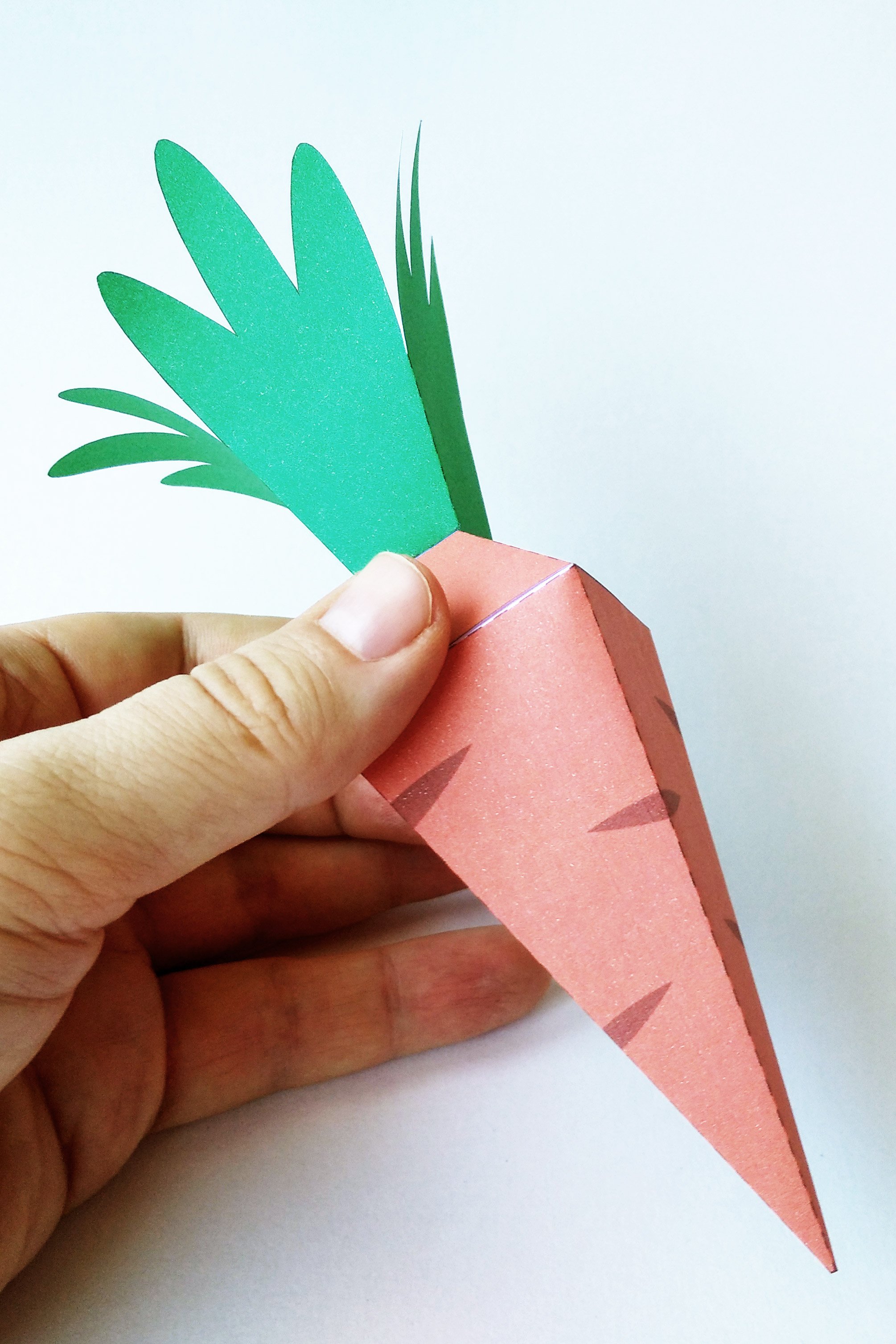 Carrot 3D Template for Paper Crafting