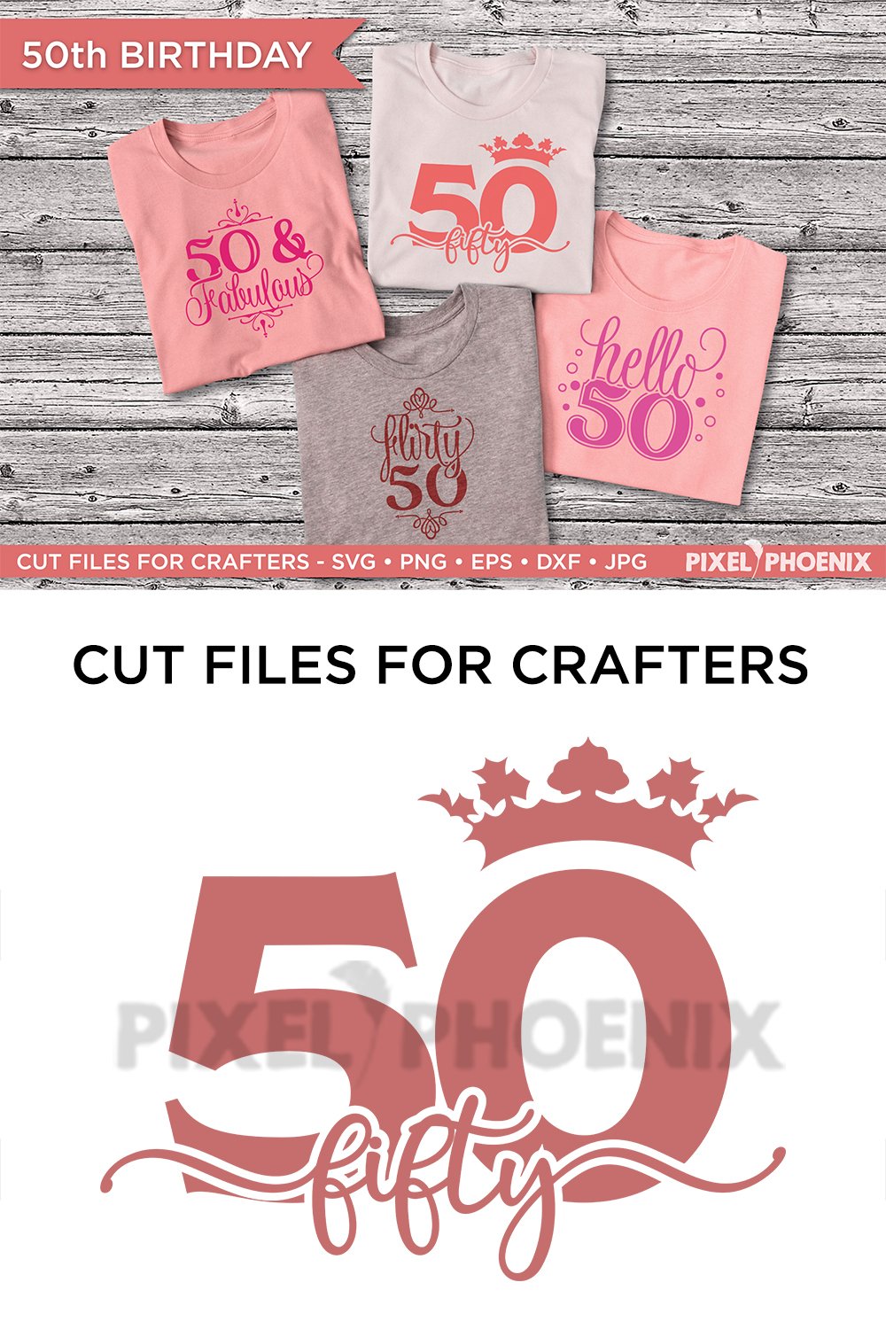 50th Birthday Bundle | 50th SVG files x 4