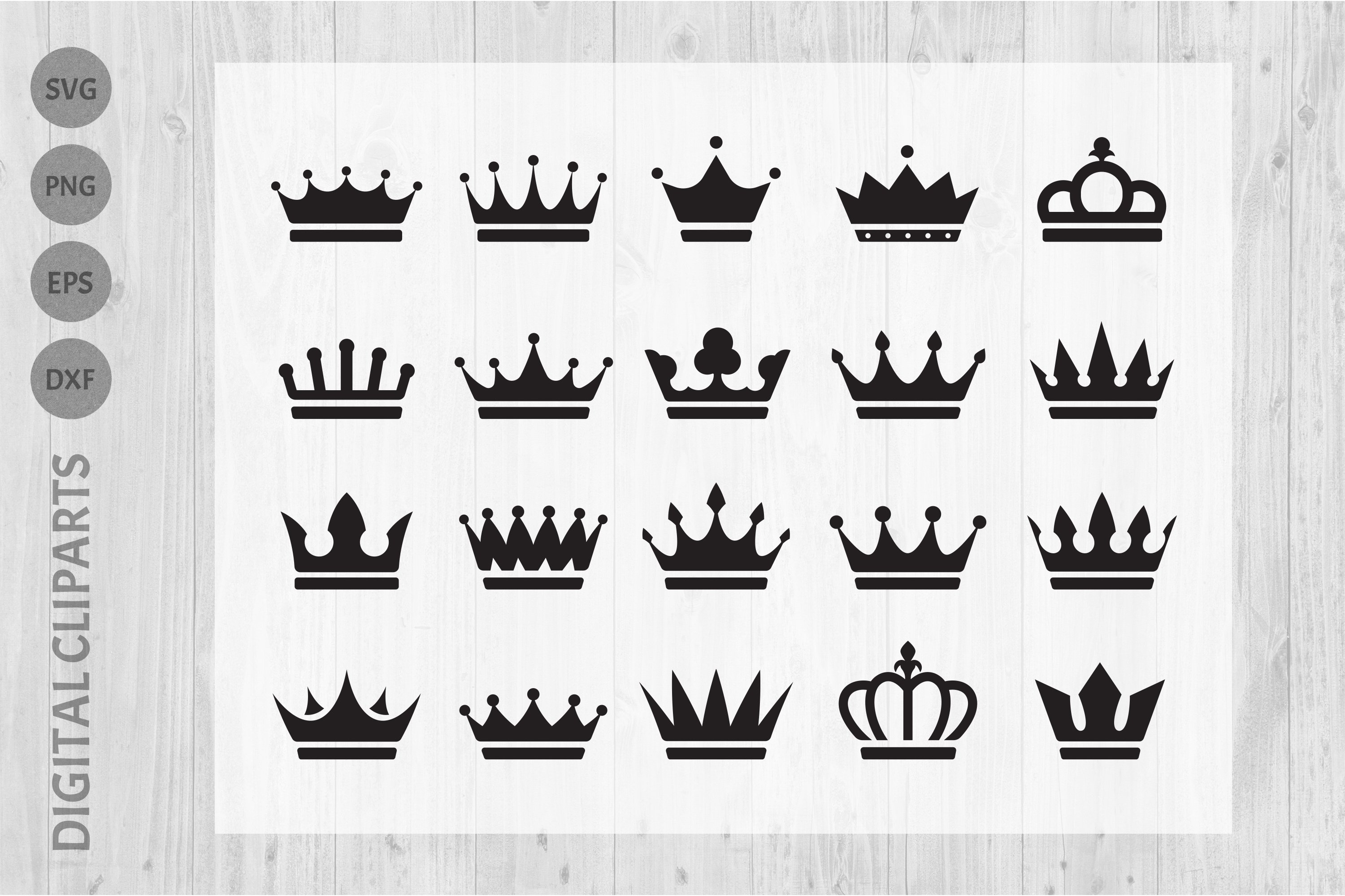 Crown Cliparts Vector Set