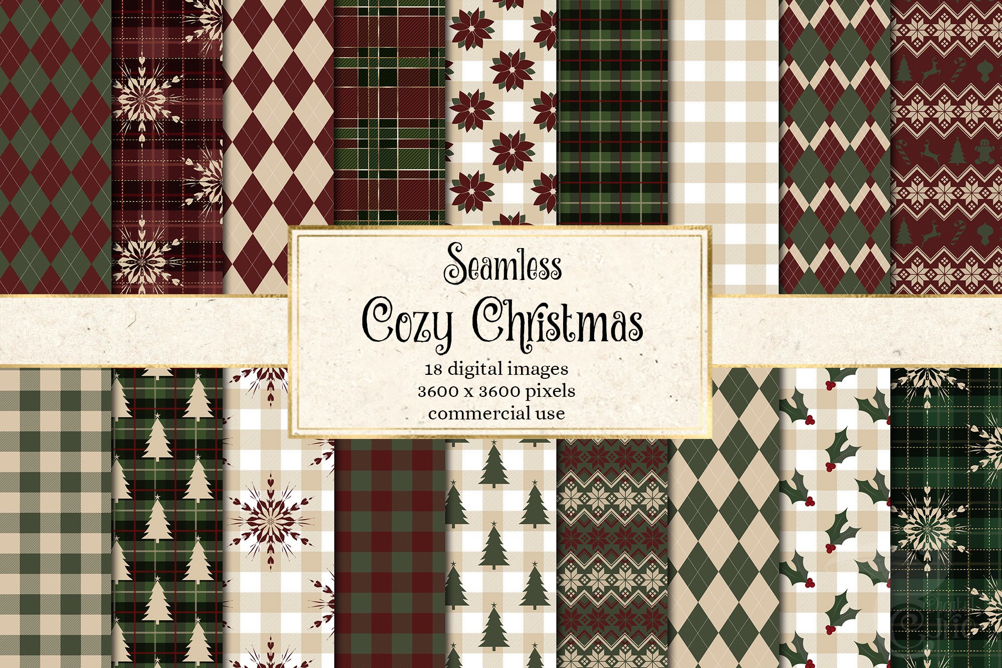 Cozy Christmas Digital Paper (1701036)