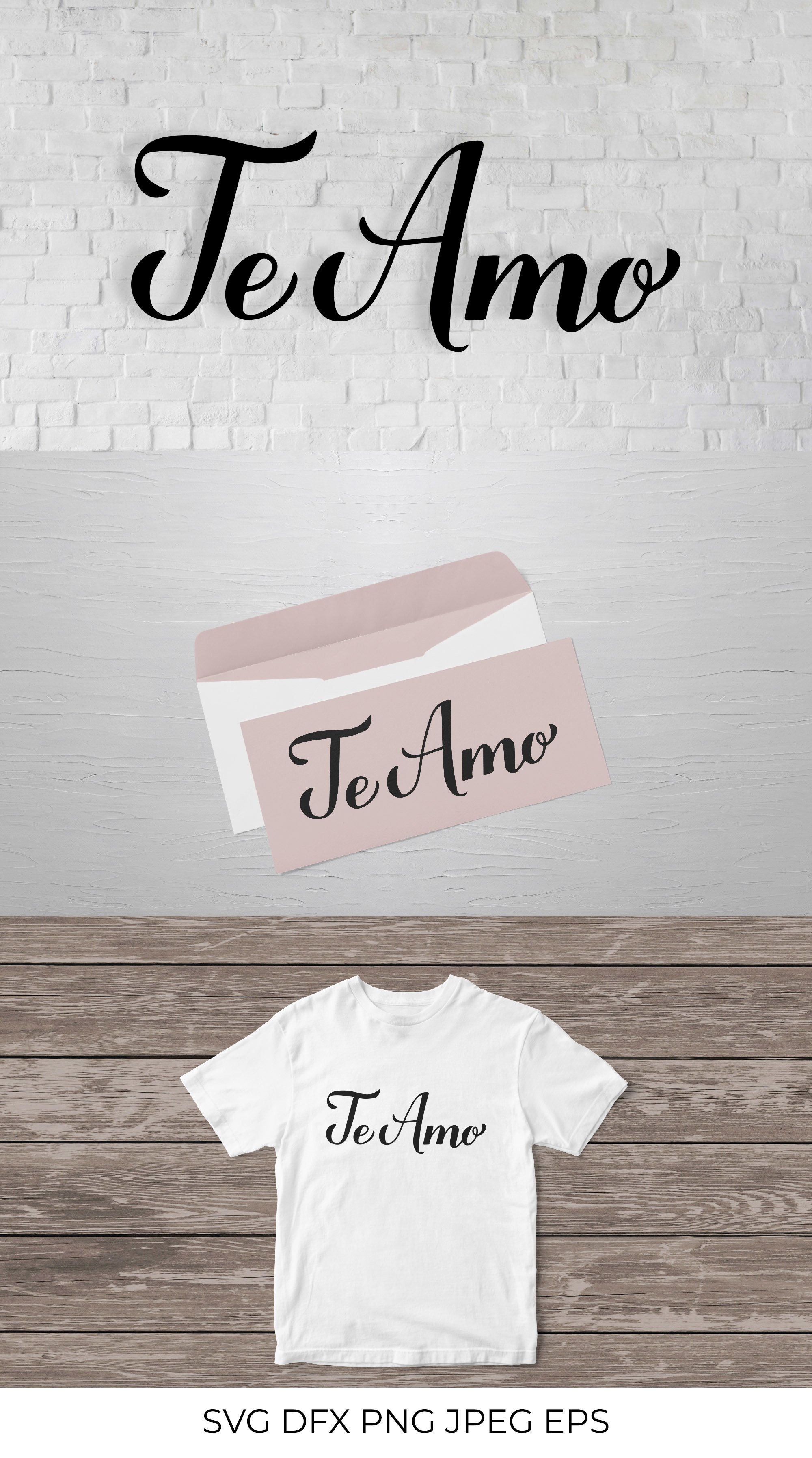 Te Amo calligraphy hand lettering. I Love You in (1118013)