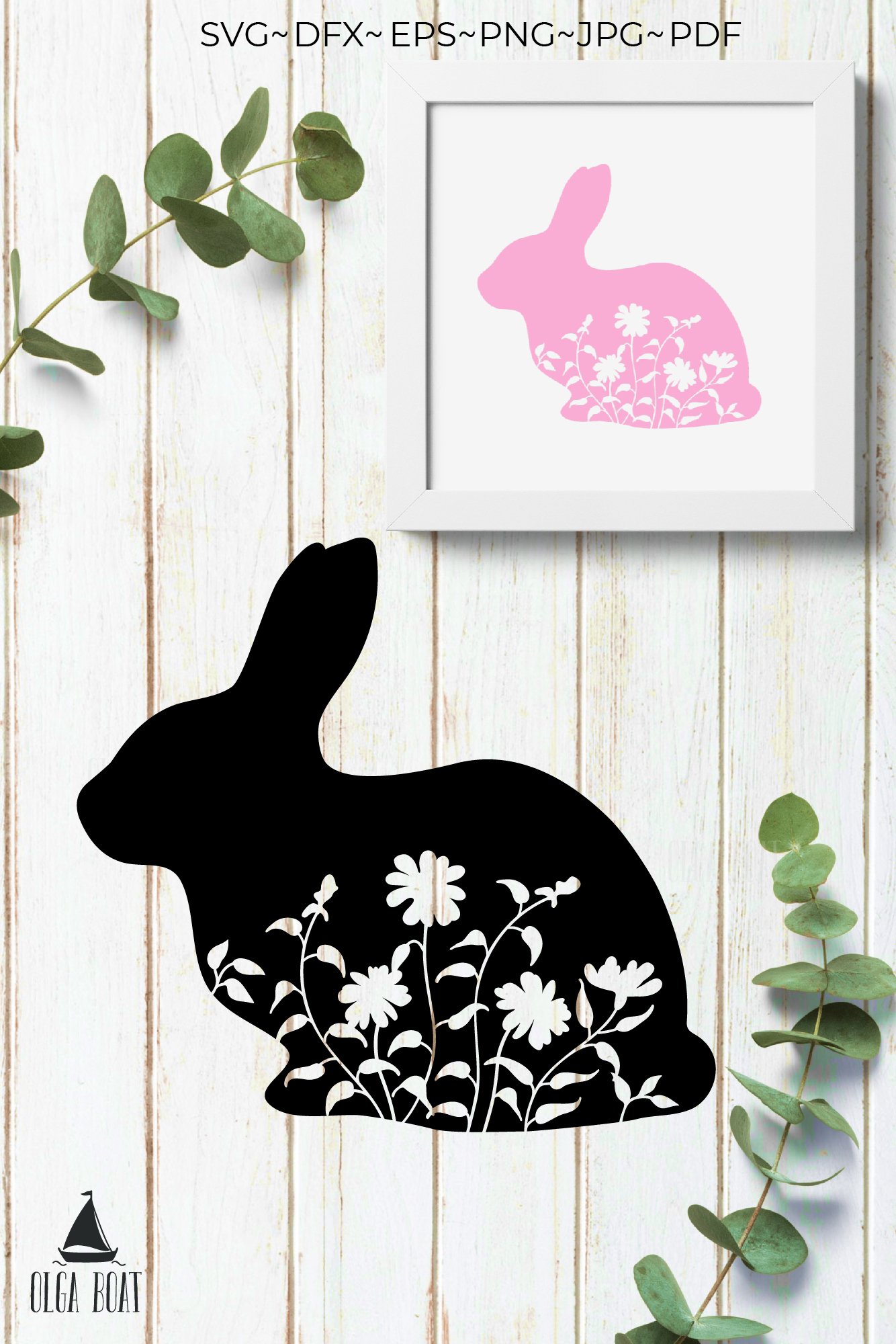 Rabbit silhouette Easter Bunny svg Rabbit svg Easter animal