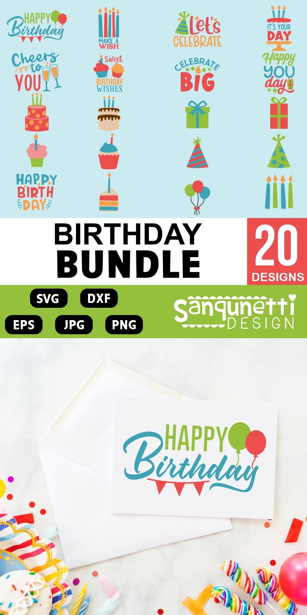 Happy Birthday SVG Bundle | Birthday clipart bundle